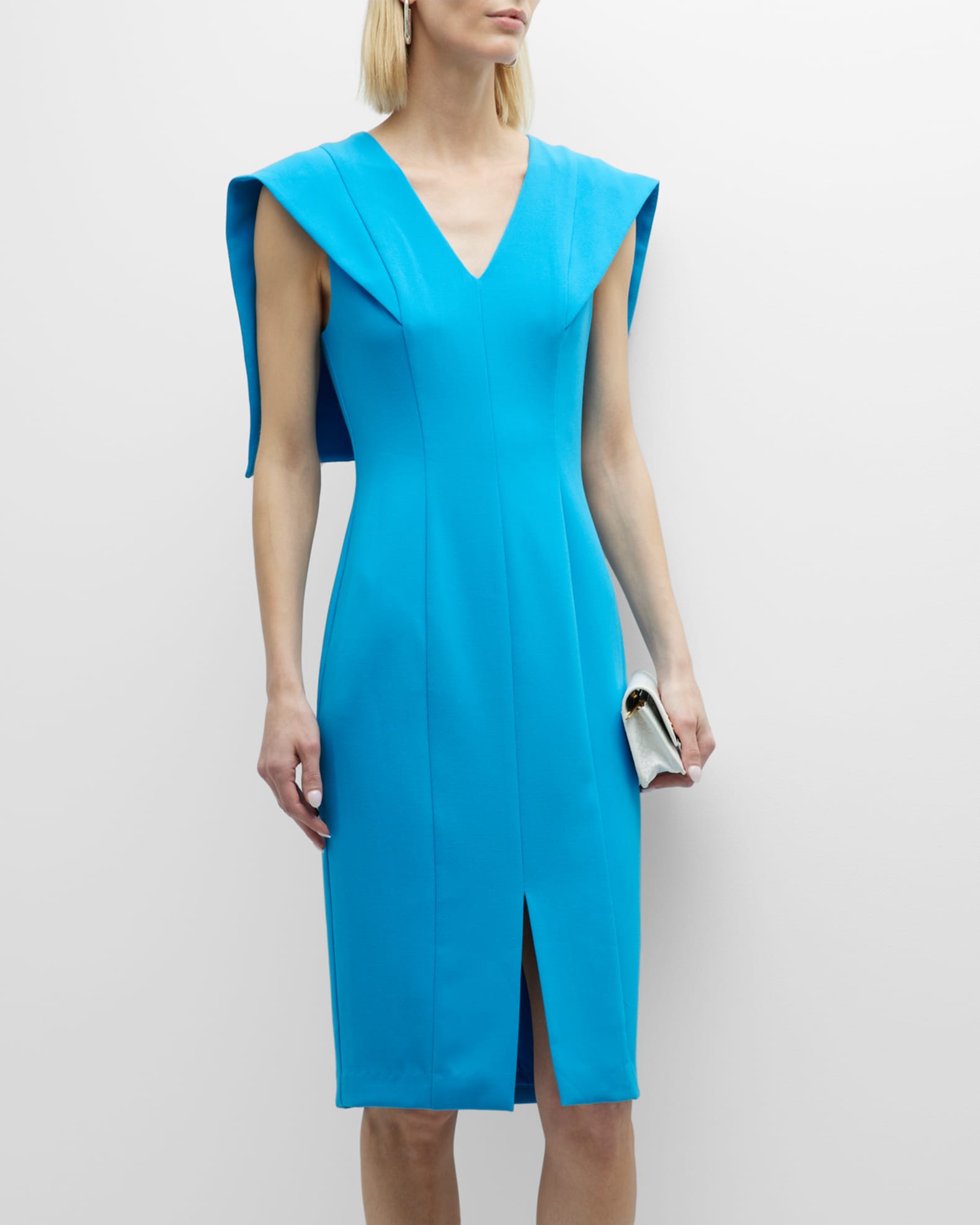 Black Halo Maxton Sleeveless Sailor-Collar Sheath Dress | Neiman Marcus