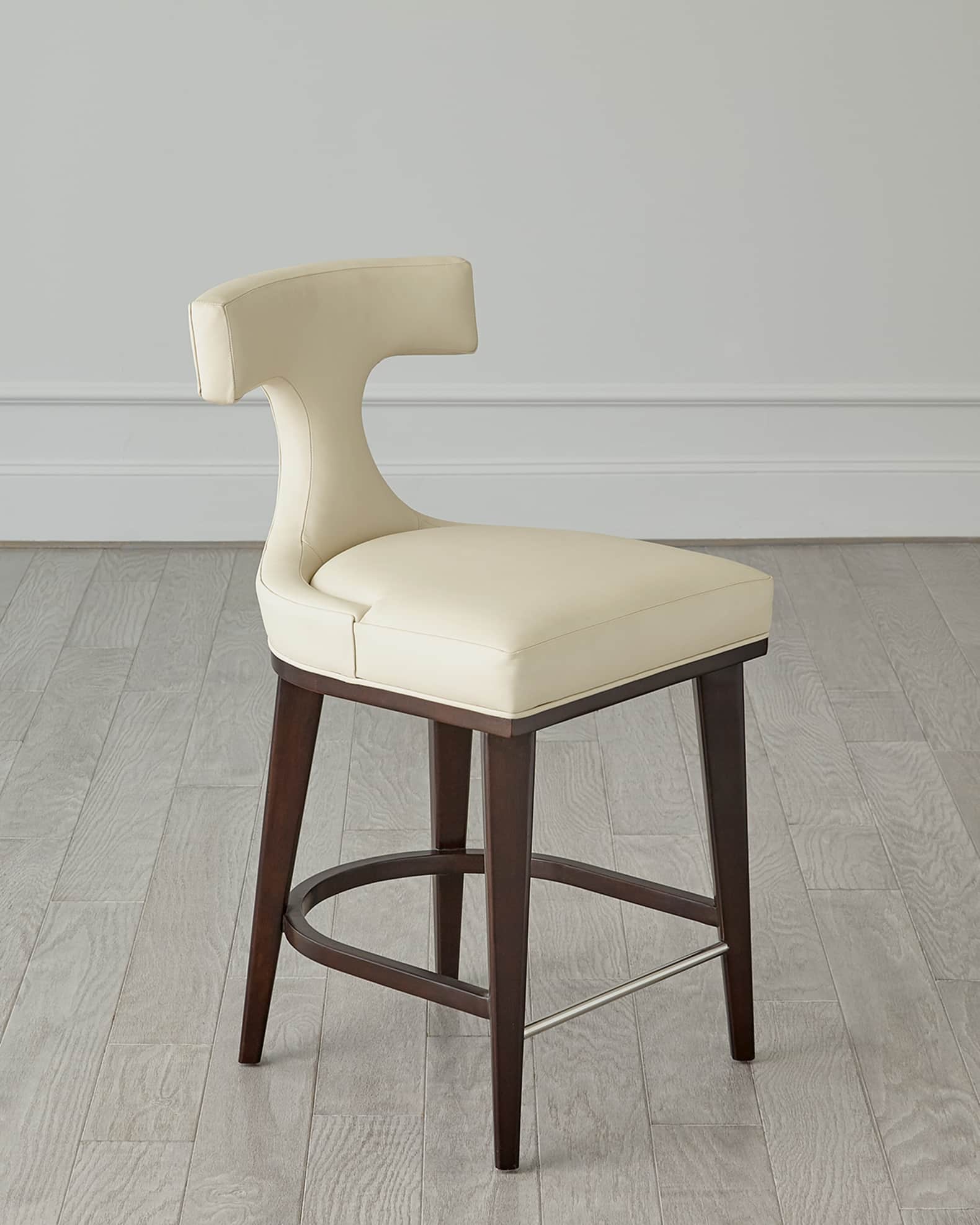 Michael CF Chan for Global Views Anvil Leather Counterstool, 24.5 ...