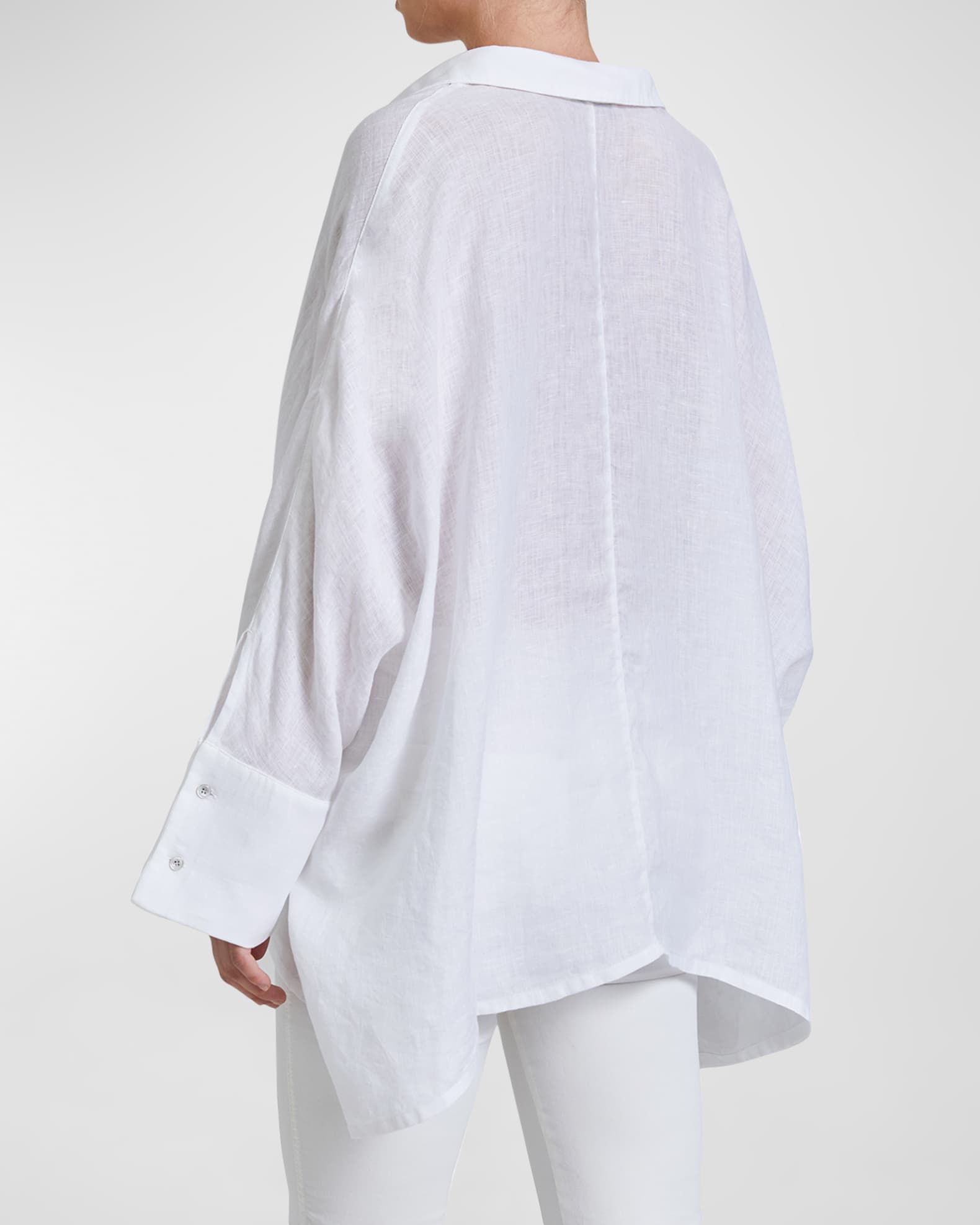 Santorelli Anya Oversized Handkerchief Linen Shirt | Neiman Marcus