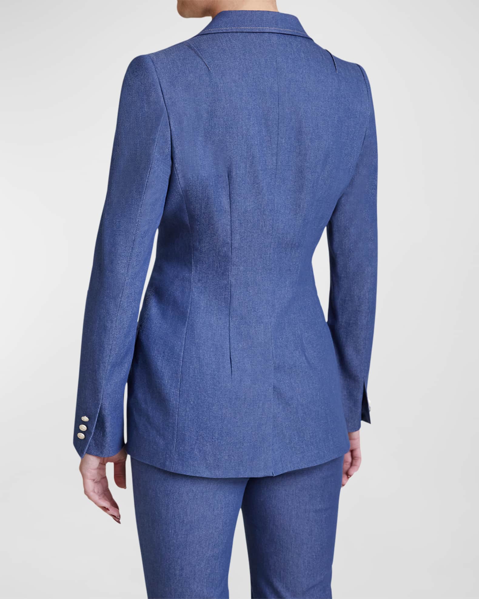 Double-Breasted Denim Suit | Neiman Marcus