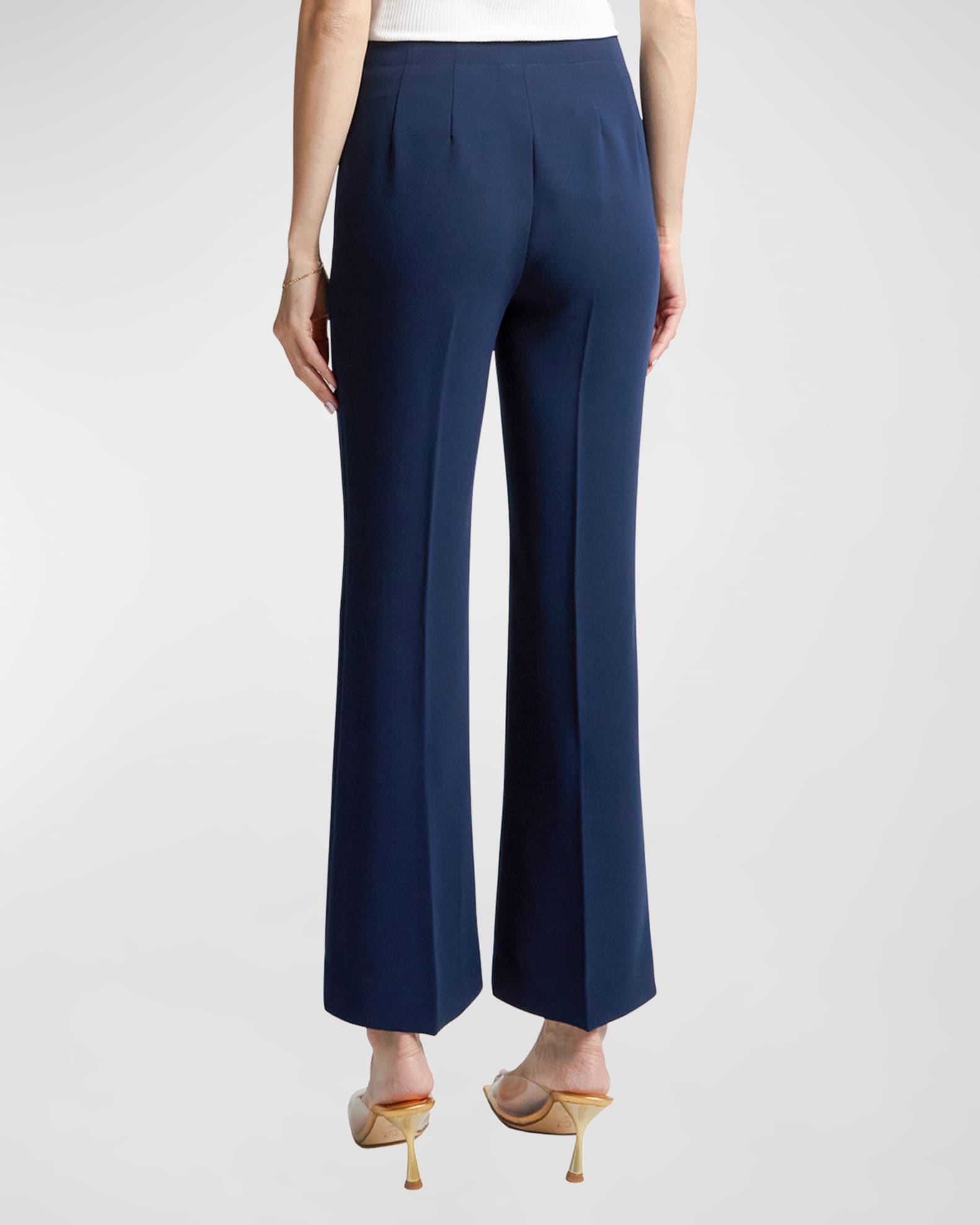 Santorelli Izzy Cropped Flare Cady Pants | Neiman Marcus