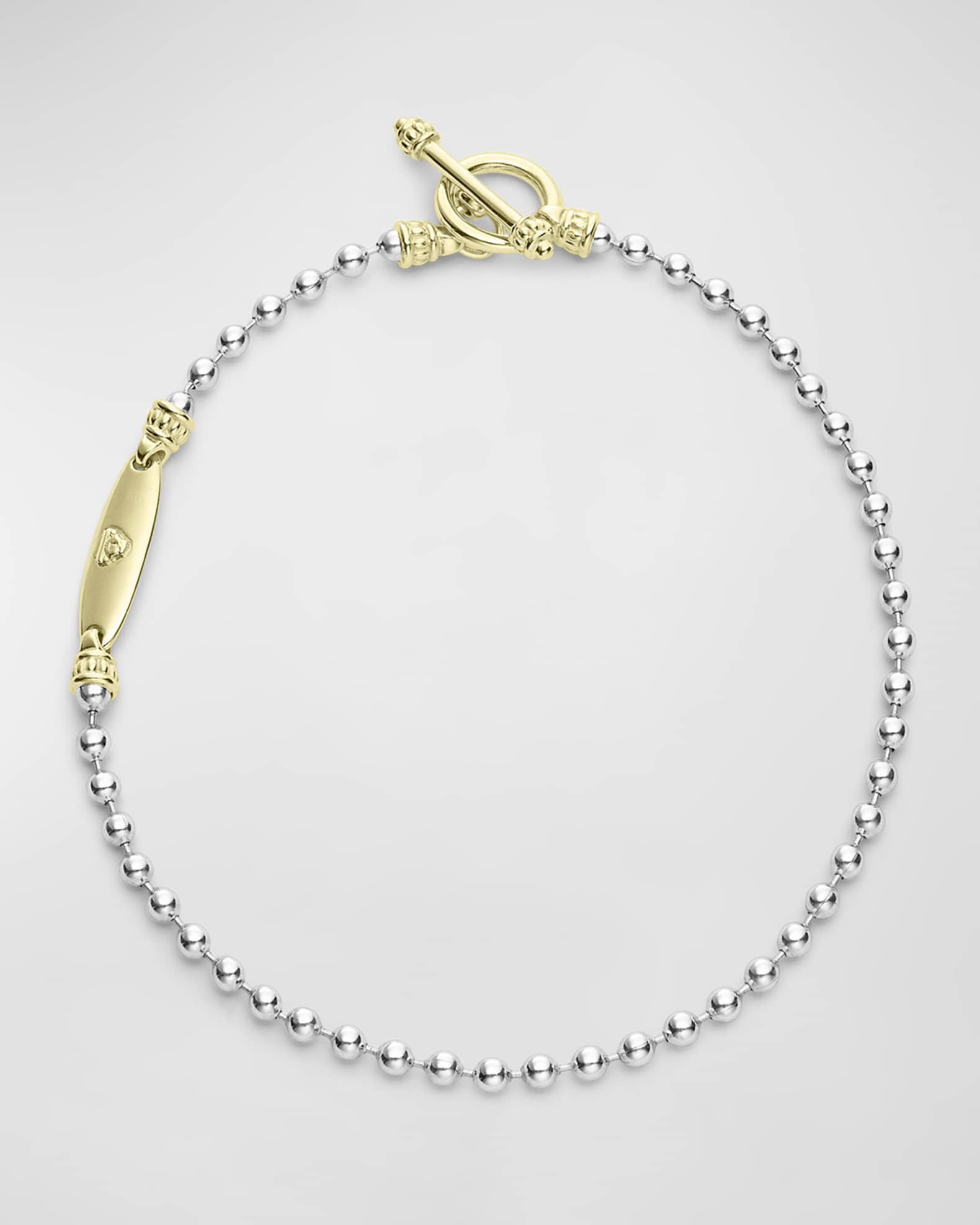 LAGOS Two-Tone Beaded Toggle Bracelet in 18K Gold and Sterling Silver ...