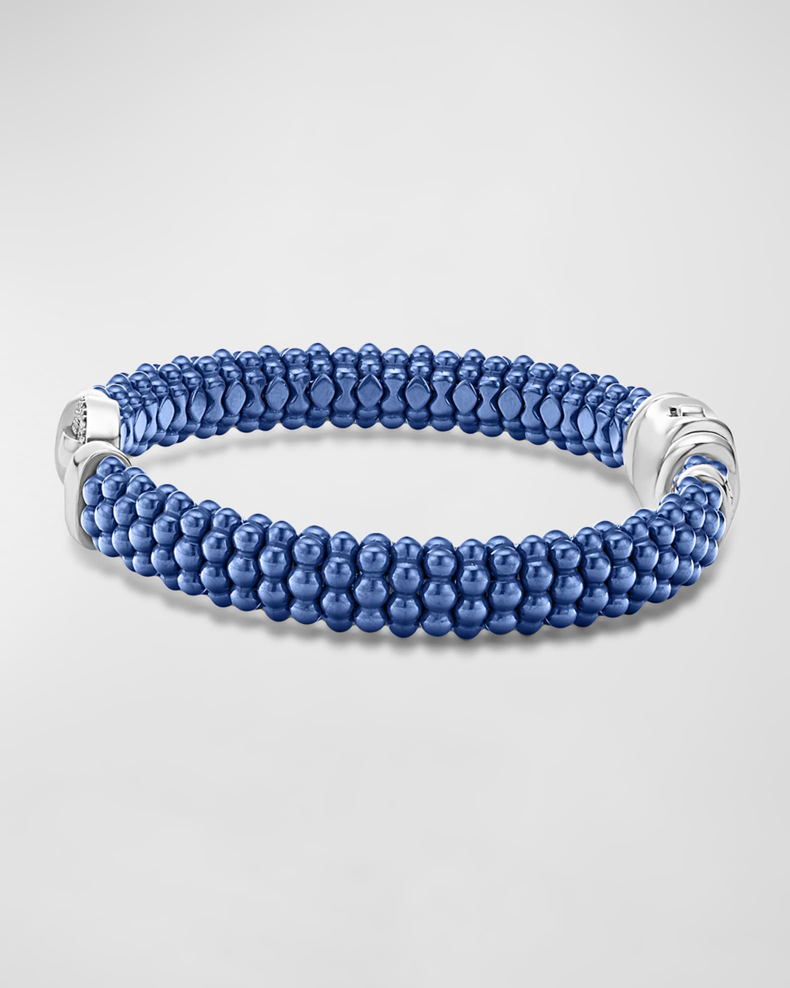 LAGOS Sterling Silver Blue Caviar Diamond Bangle | Neiman Marcus