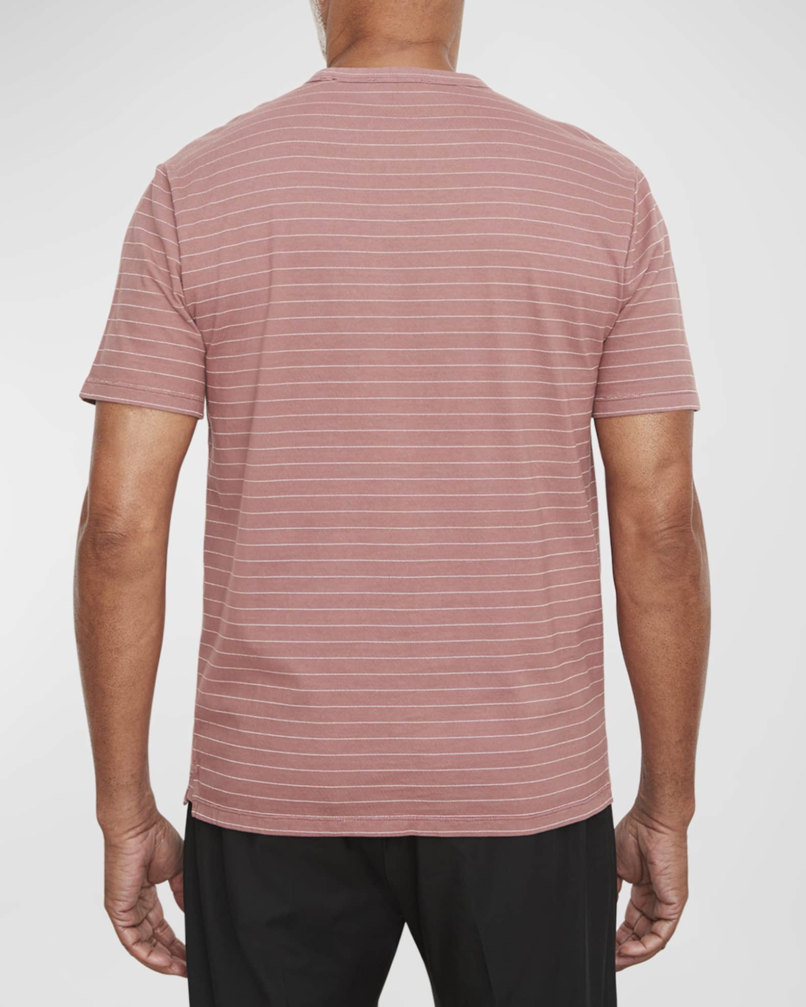 Vince Men's Garment-Dyed Fleck Stripe T-Shirt | Neiman Marcus