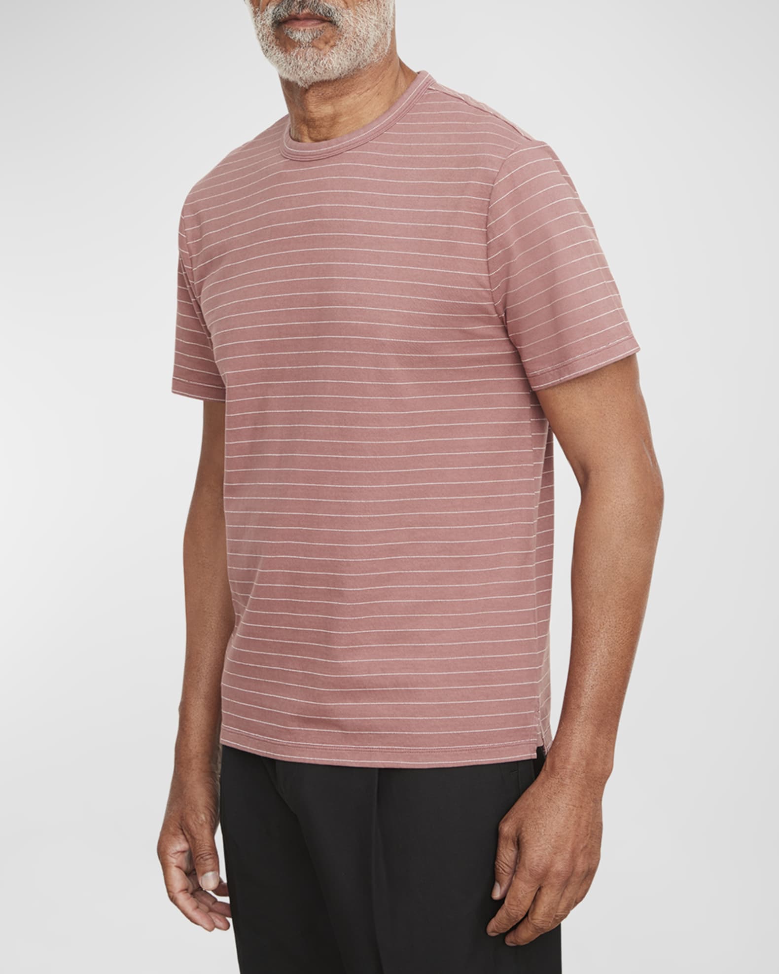 Vince Men's Garment-Dyed Fleck Stripe T-Shirt | Neiman Marcus