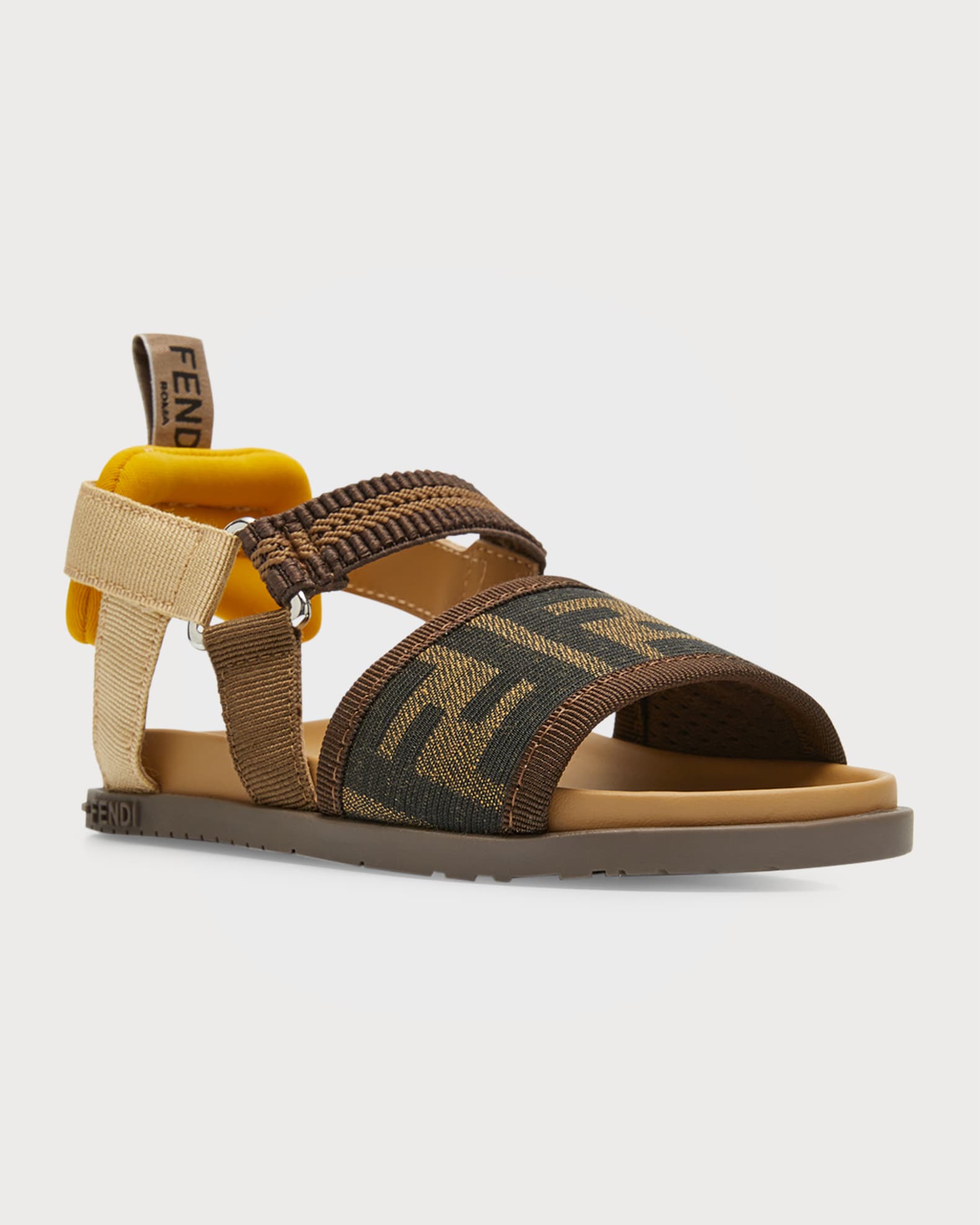 Fendi Girl's Monogram-Print Sandals, Toddler/Kids | Neiman Marcus