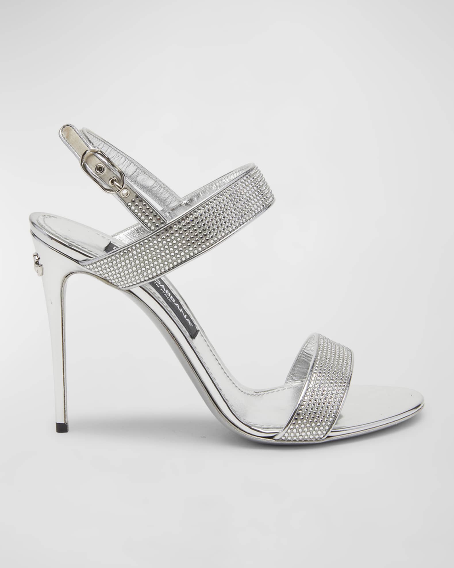 Dolce&Gabbana Crystal Metallic Slingback Stiletto Sandals | Neiman Marcus