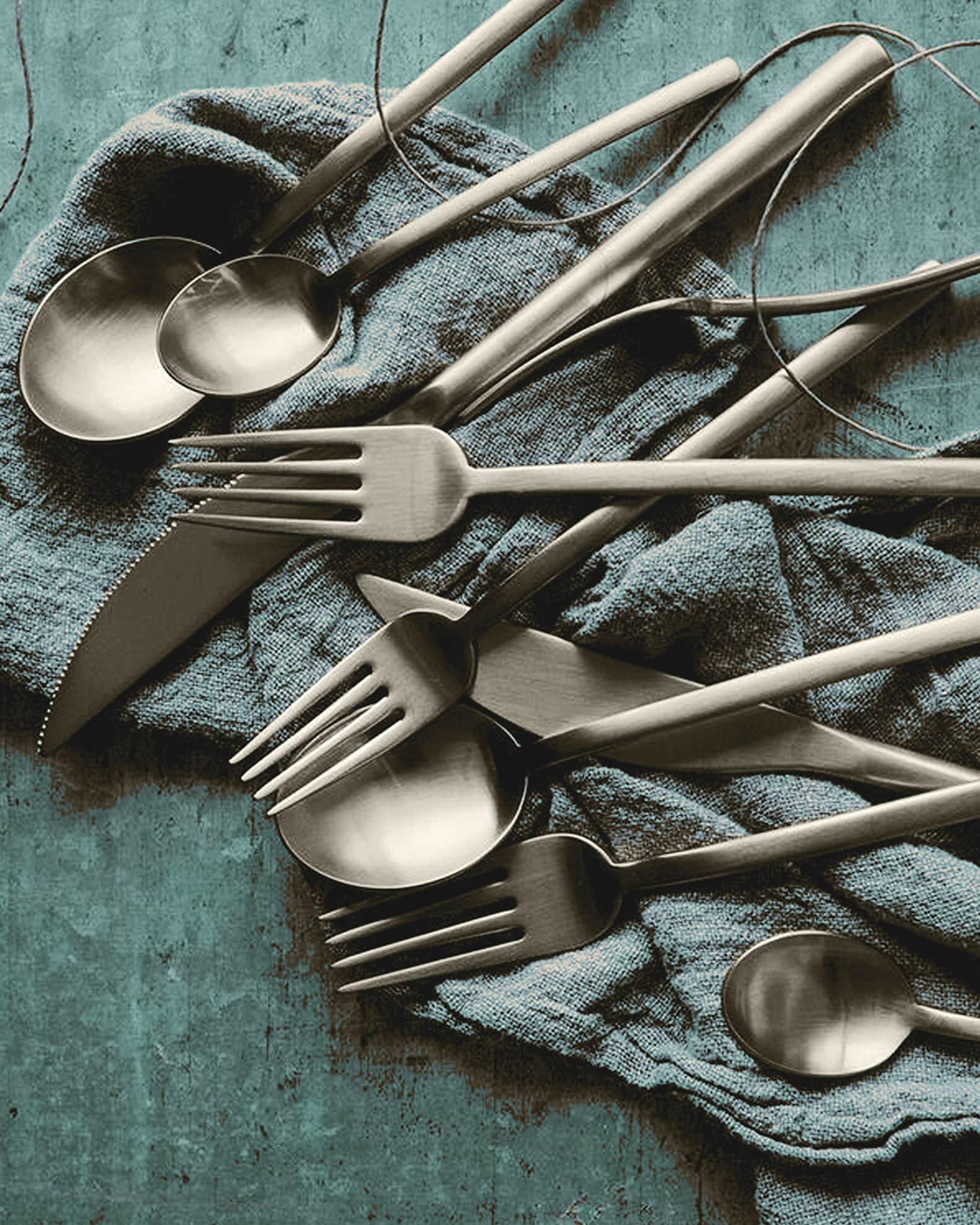 Mepra Due 7-Piece Flatware Set - Ice Bronze | Neiman Marcus