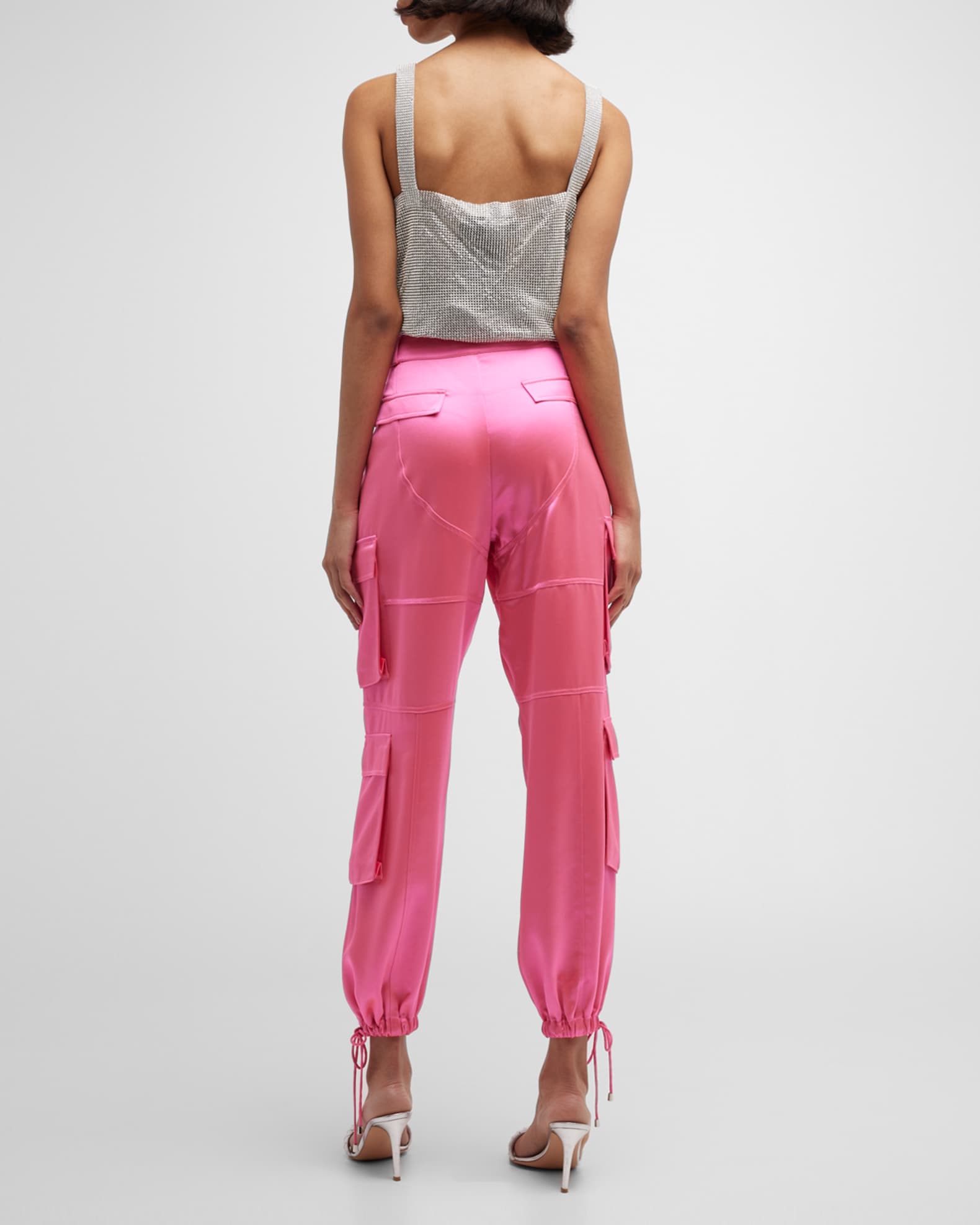 Retrofete Portela Silky Drawstring-Cuff Cargo Pants | Neiman Marcus