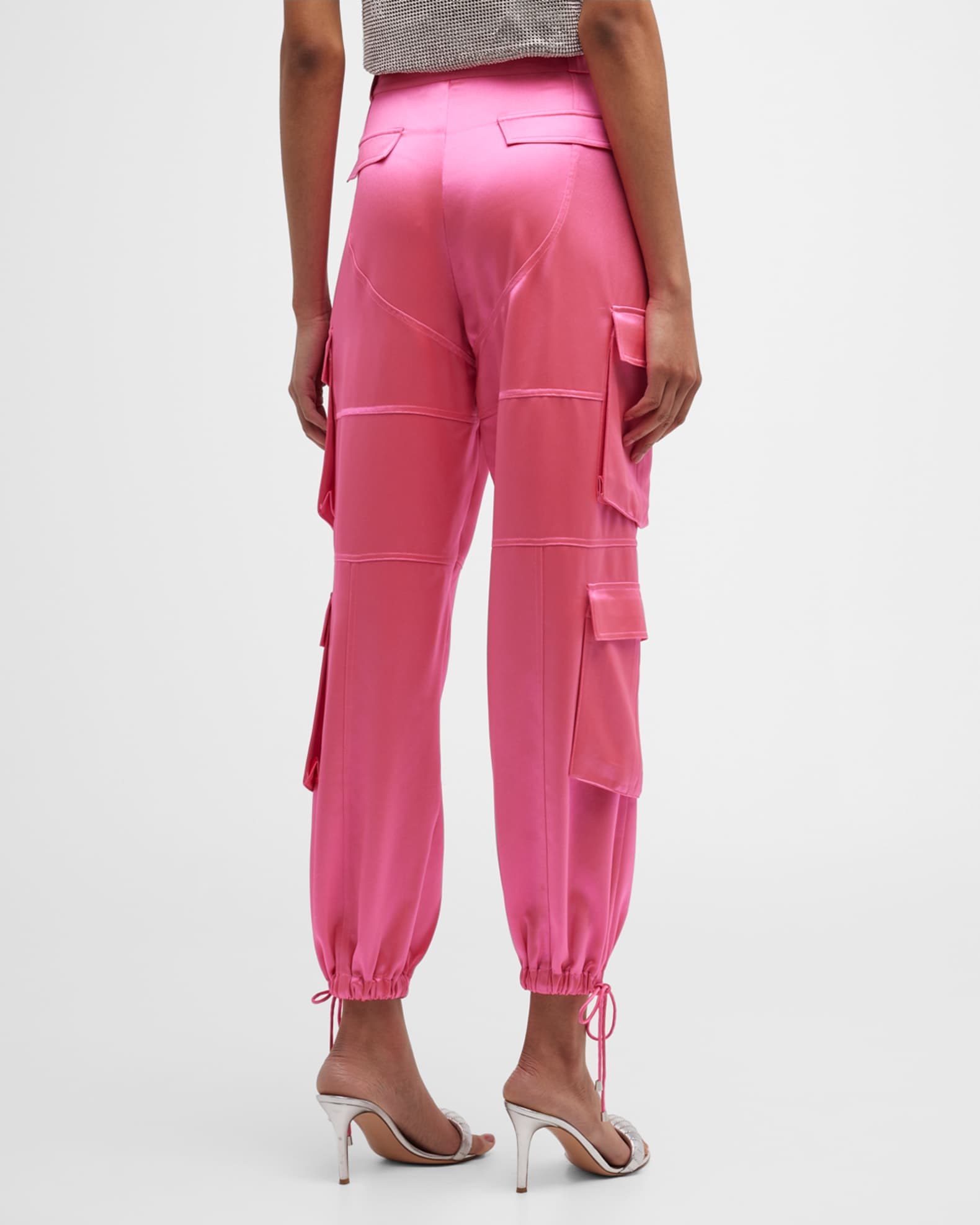 Retrofete Portela Silky Drawstring-Cuff Cargo Pants | Neiman Marcus