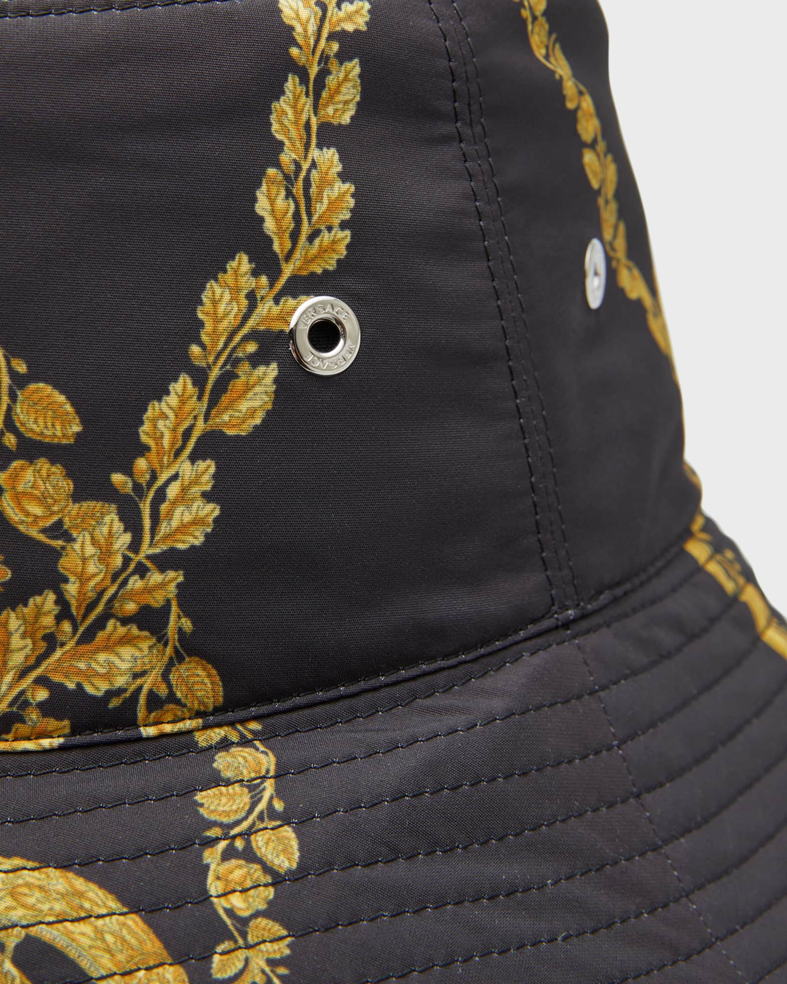 Versace Men's Medusa-Print Nylon Bucket Hat | Neiman Marcus