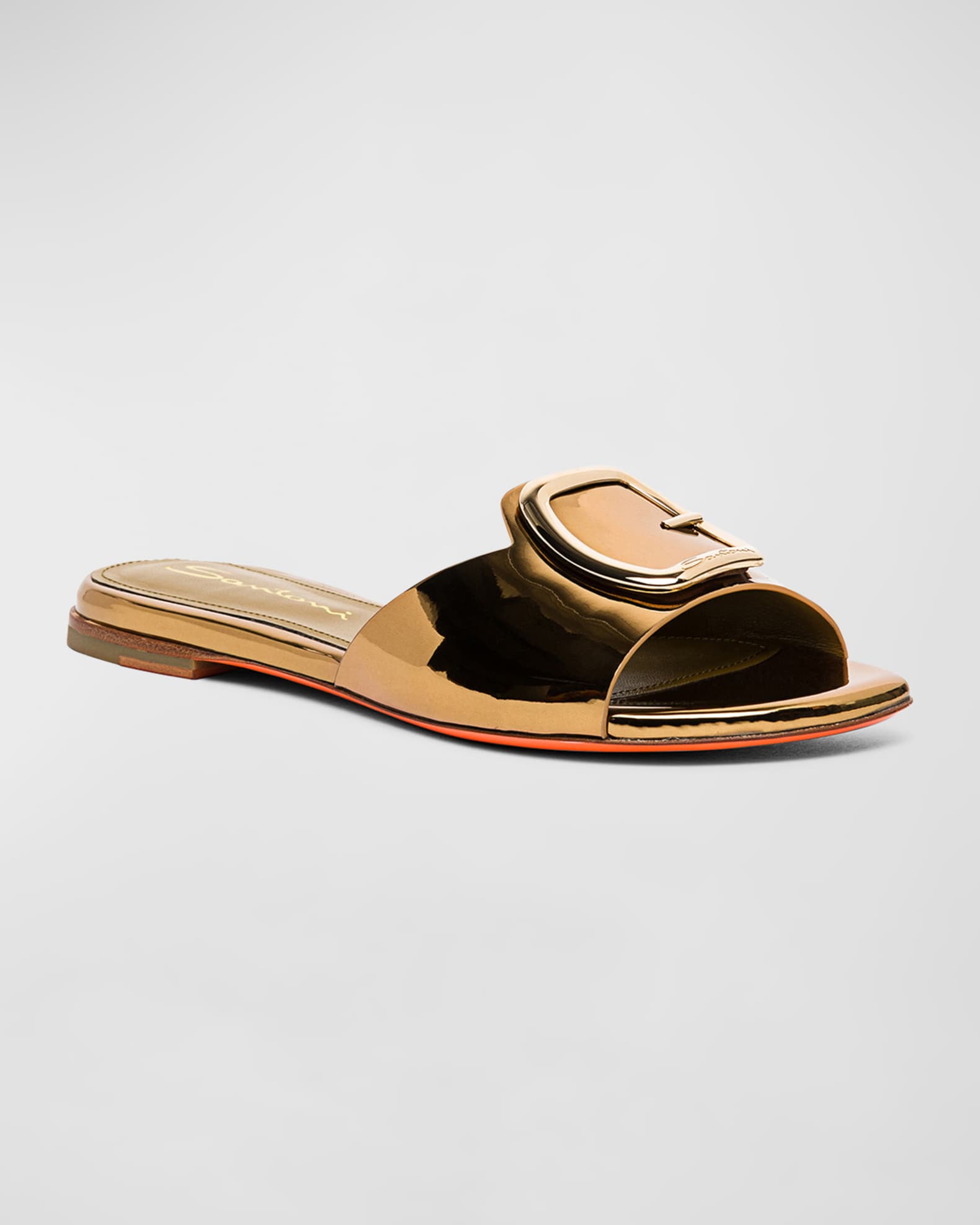 Santoni Apricot Slide Sandals | Neiman Marcus