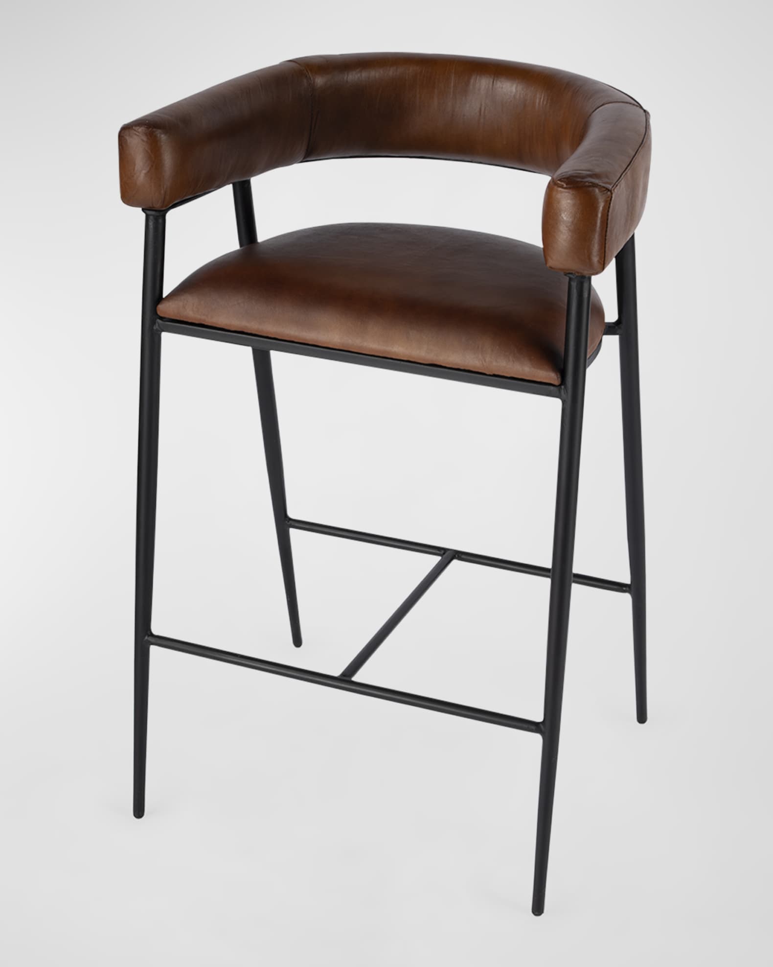 Butler Specialty Co Oliver Leather Bar Stool, 28.5" | Neiman Marcus