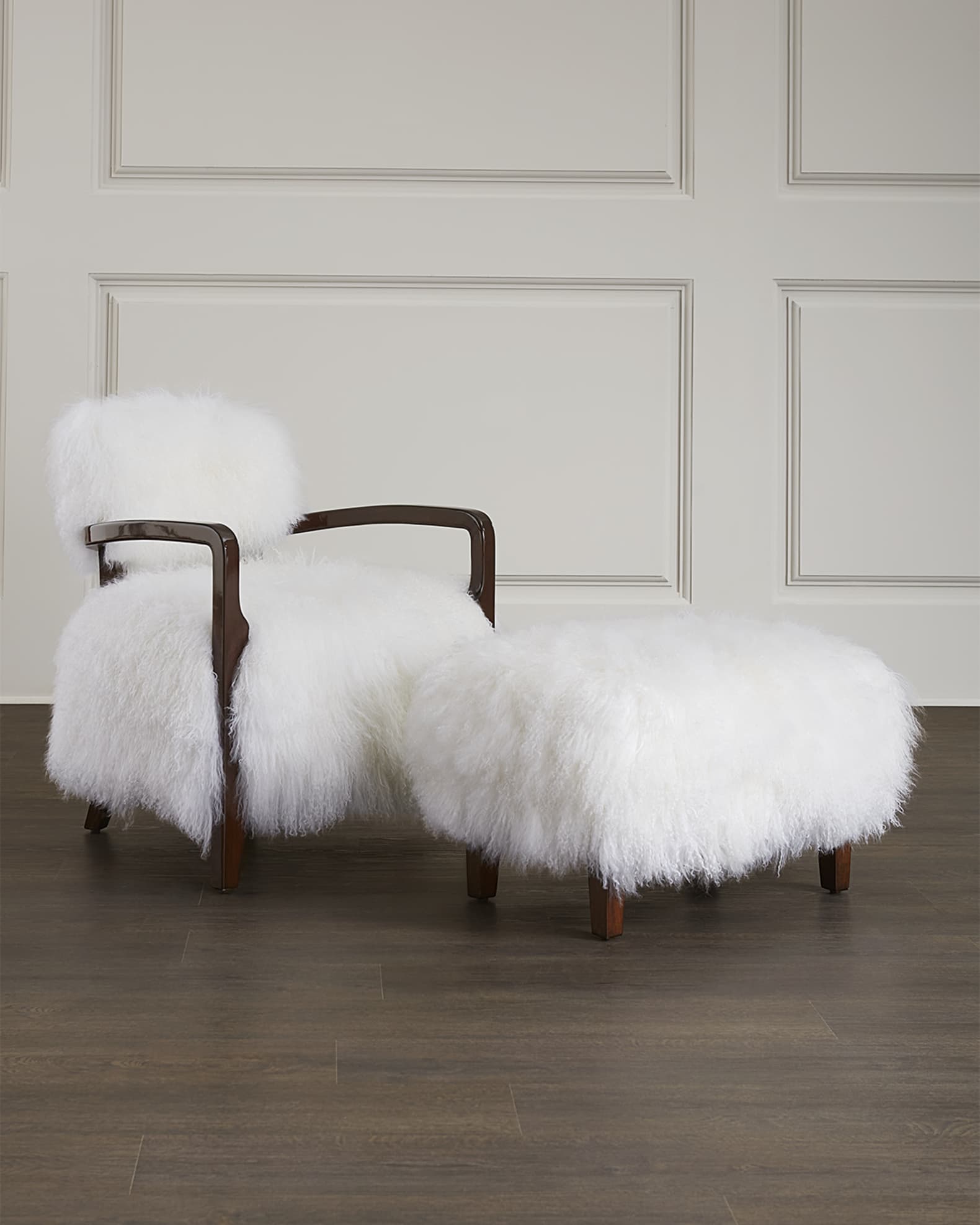 Interlude Home Royce Sheepskin Lounge Chair | Neiman Marcus