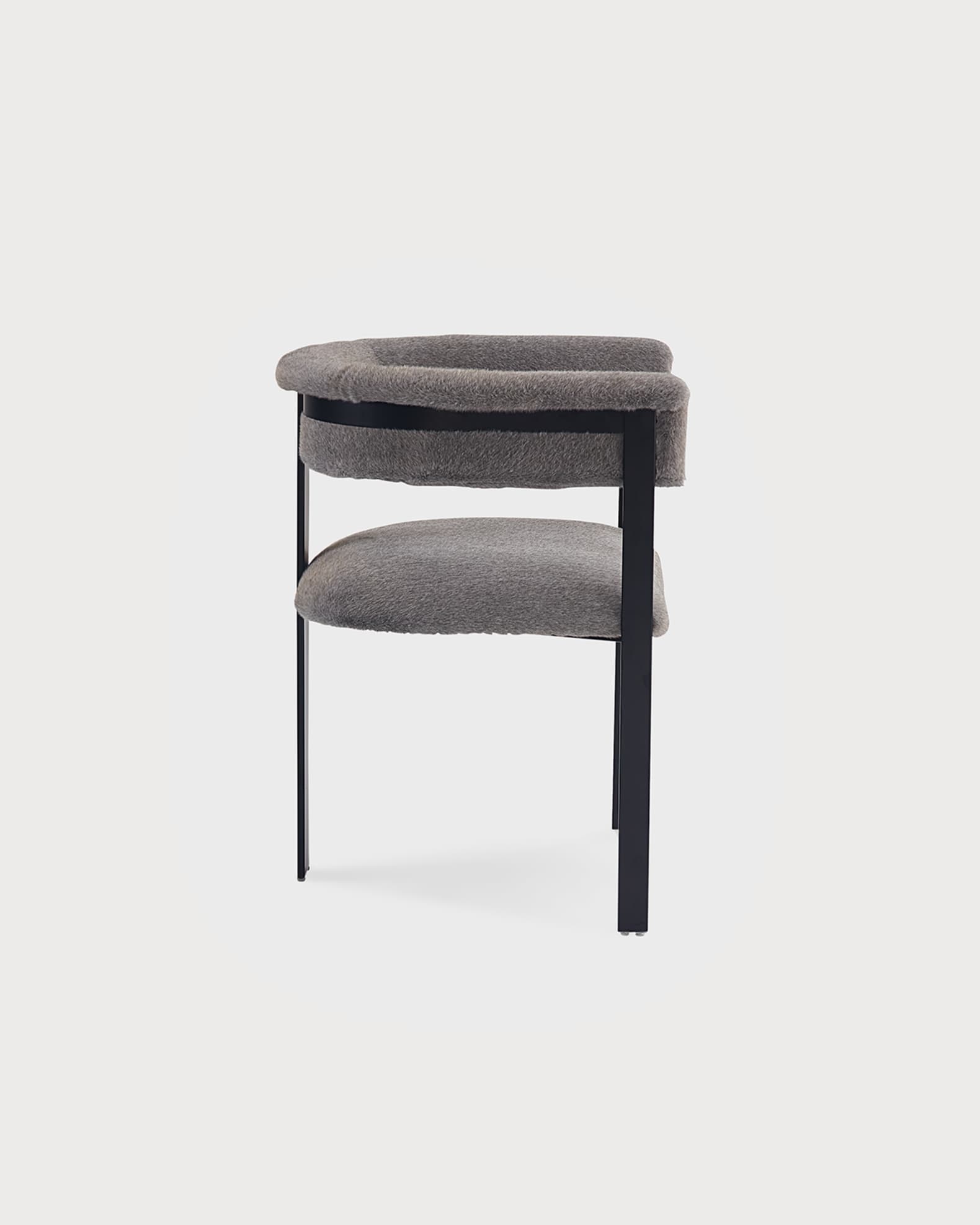 Interlude Home Darcy Pewter Faux Fur Dining Chair | Neiman Marcus