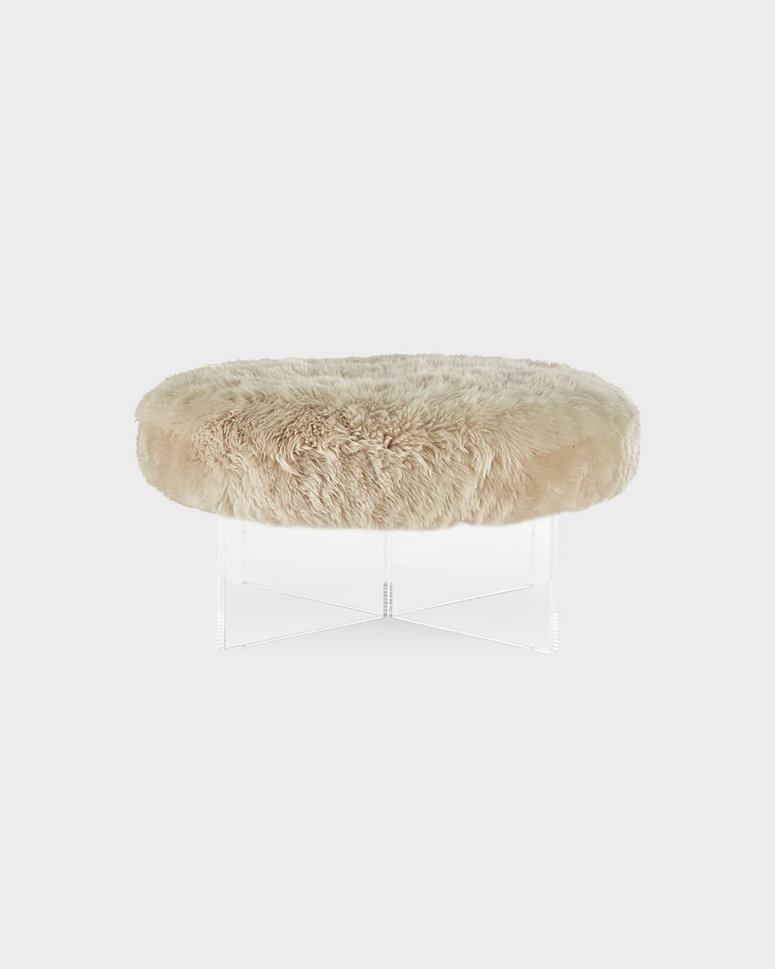Interlude Home Jules Sheepskin Ottoman | Neiman Marcus