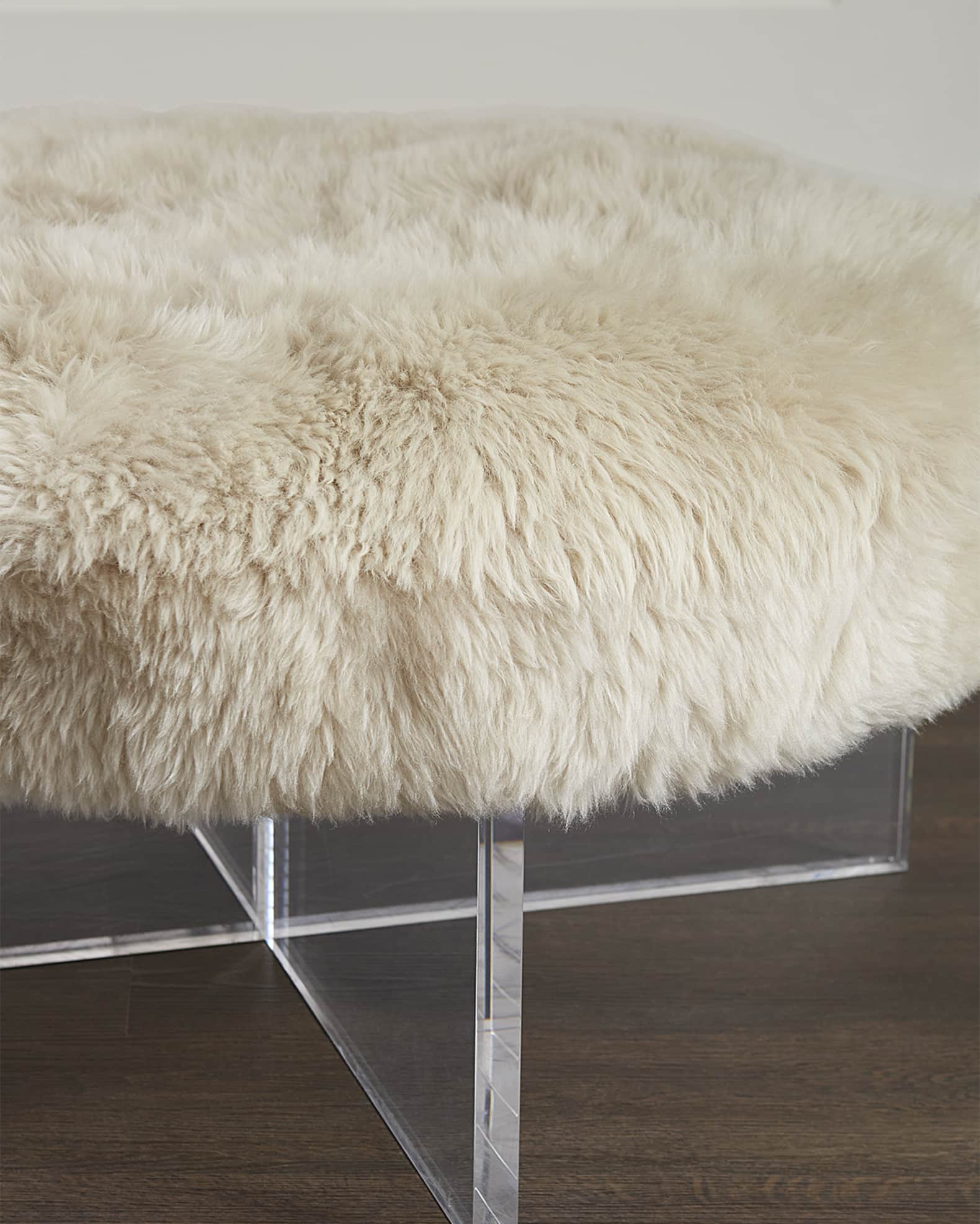 Interlude Home Jules Sheepskin Ottoman | Neiman Marcus
