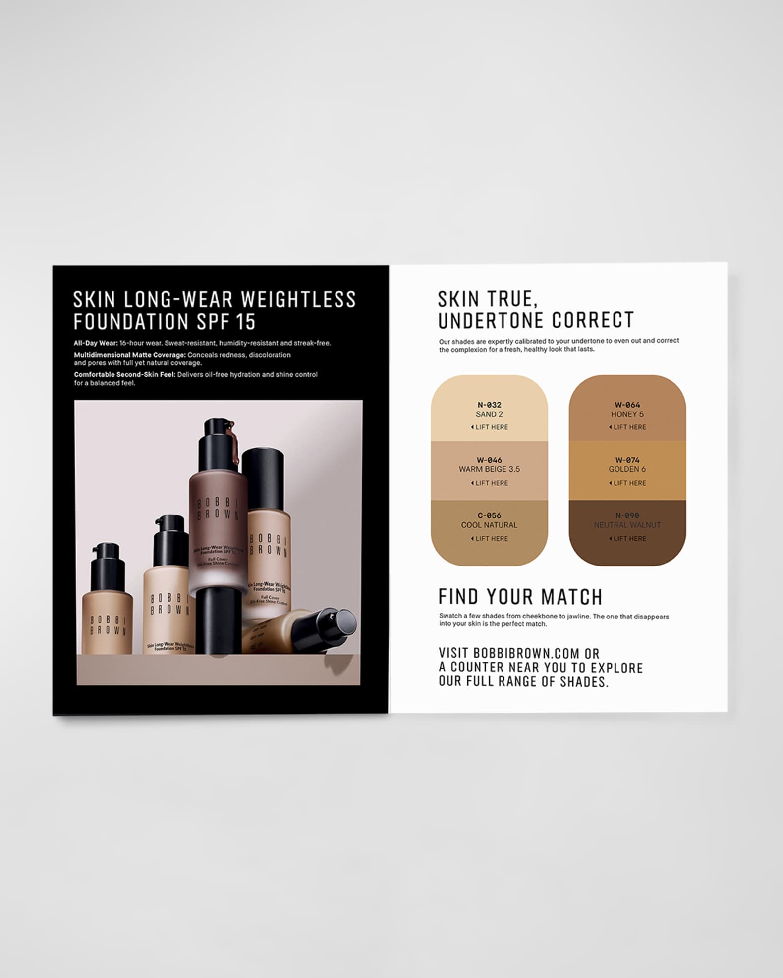 Bobbi Brown Skin Long-Wear Weightless Foundation Shade Range Beautiseal ...