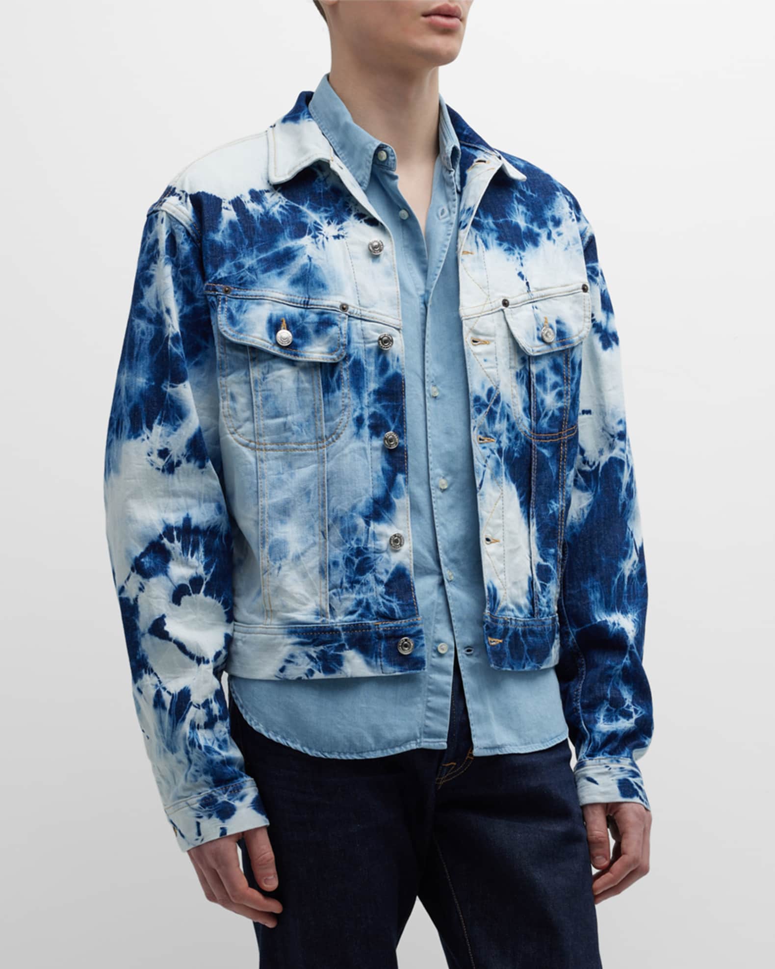 Dsquared2 Men's Tie-Dye Jean Jacket | Neiman Marcus
