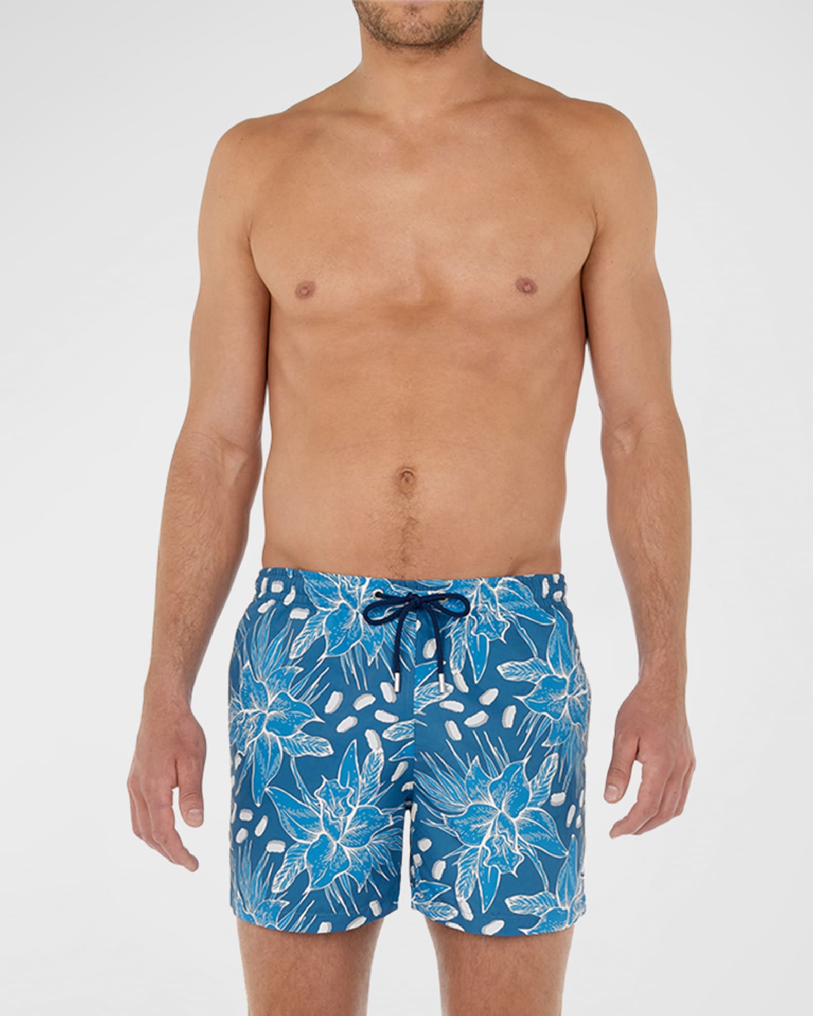 HOM Men's Monochrome Floral Beach Boxer | Neiman Marcus