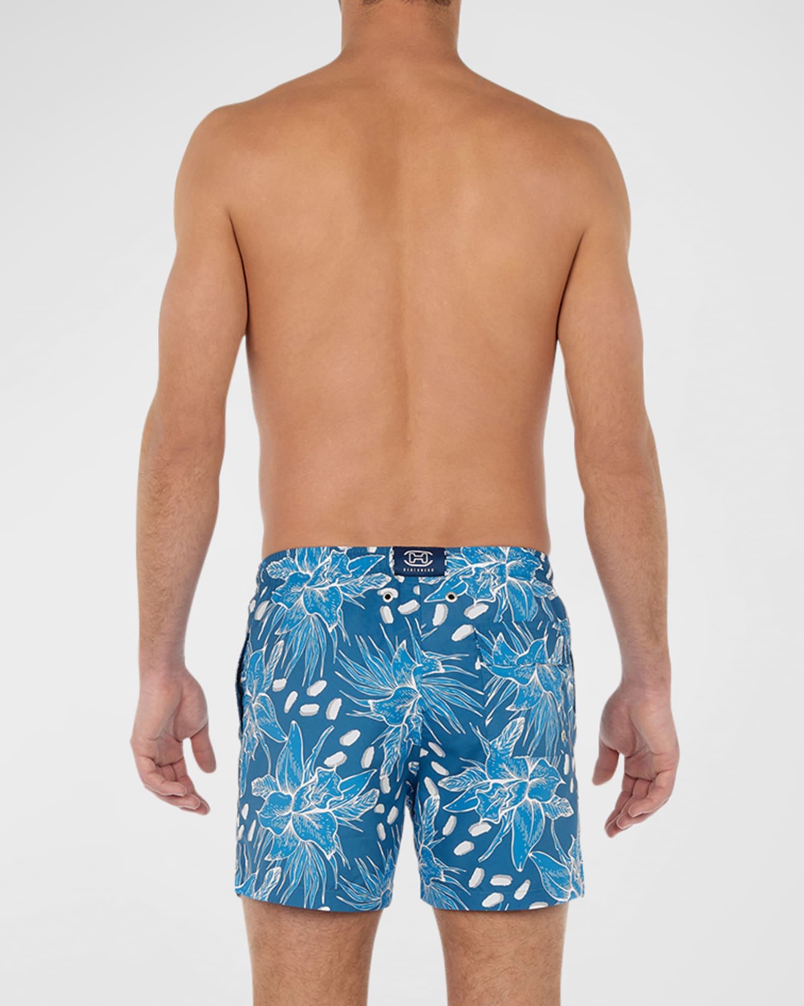 HOM Men's Monochrome Floral Beach Boxer | Neiman Marcus