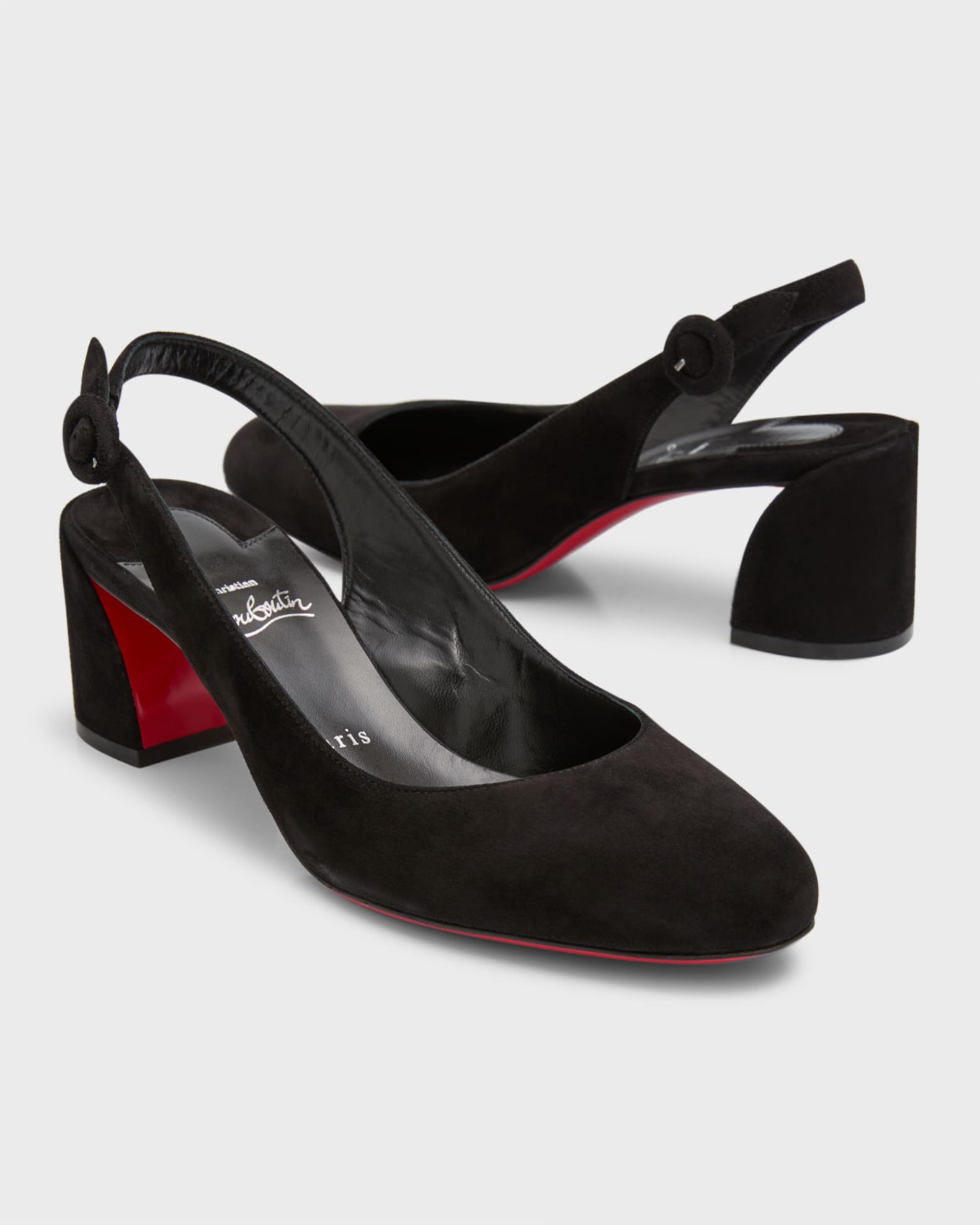 Christian Louboutin 55mm So Jane Suede Slingback Pumps | Neiman Marcus