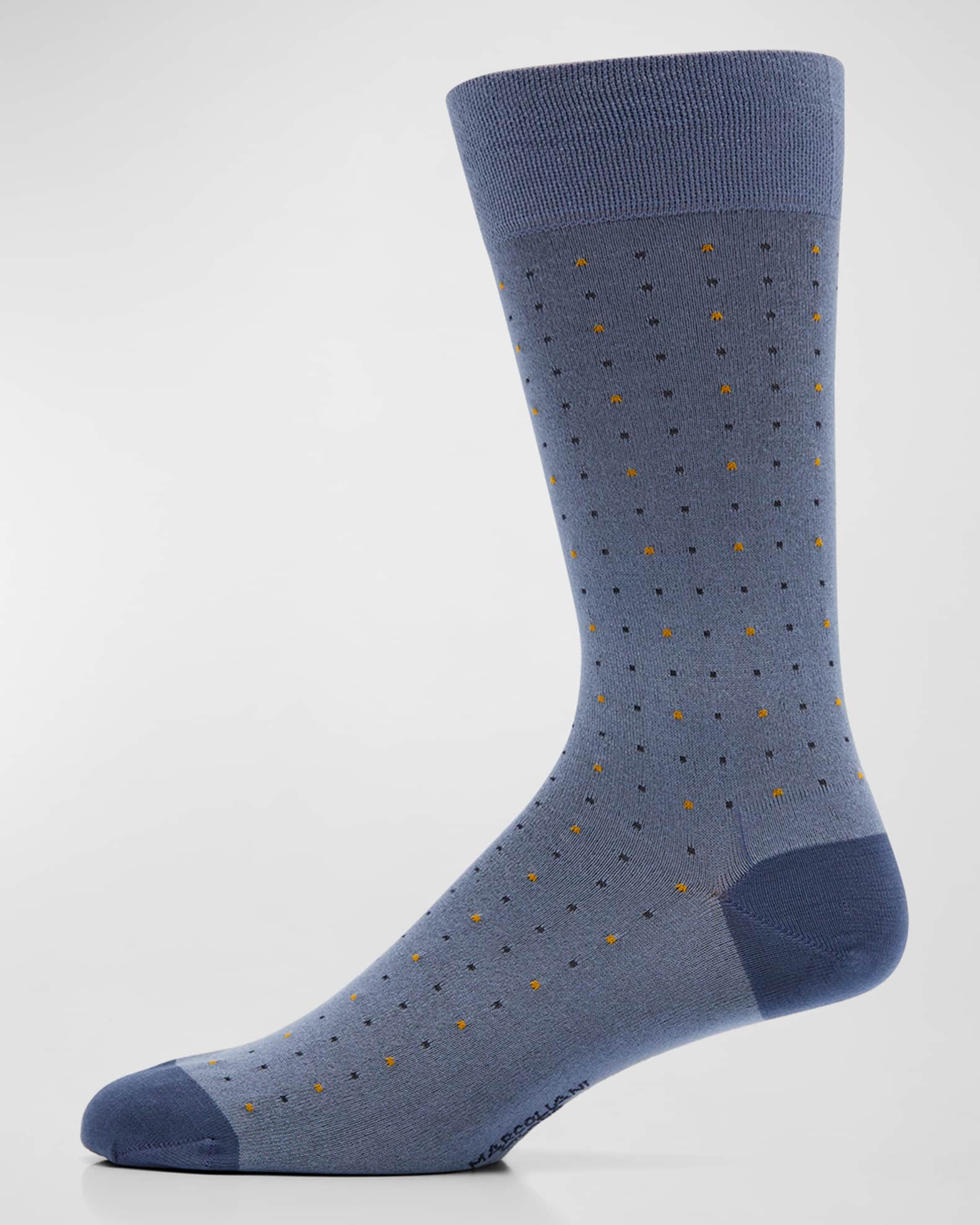 Marcoliani Men's Micro-Dot Mid-Calf Socks | Neiman Marcus
