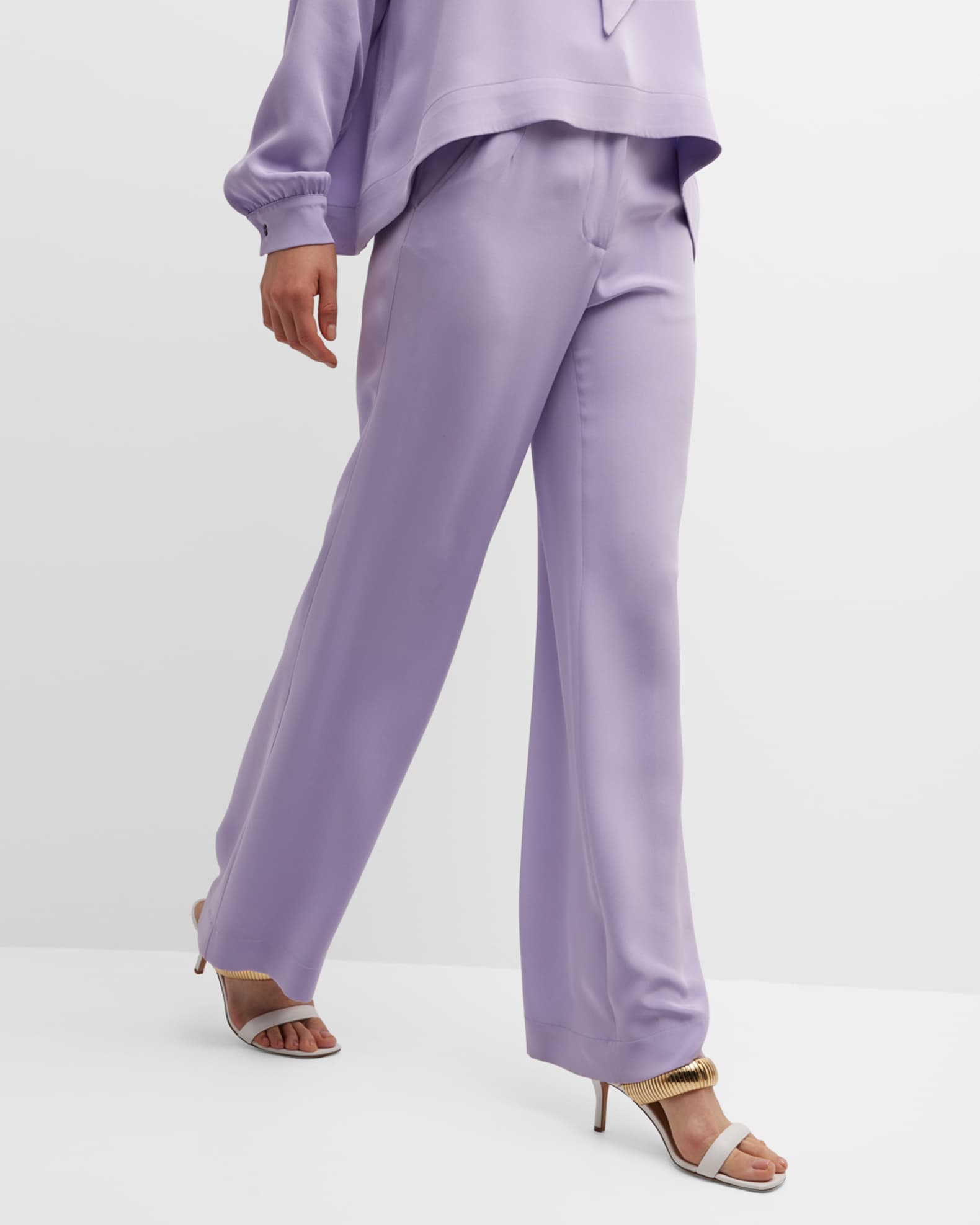 Libertine Powdered Violet Wide-Leg Pants | Neiman Marcus