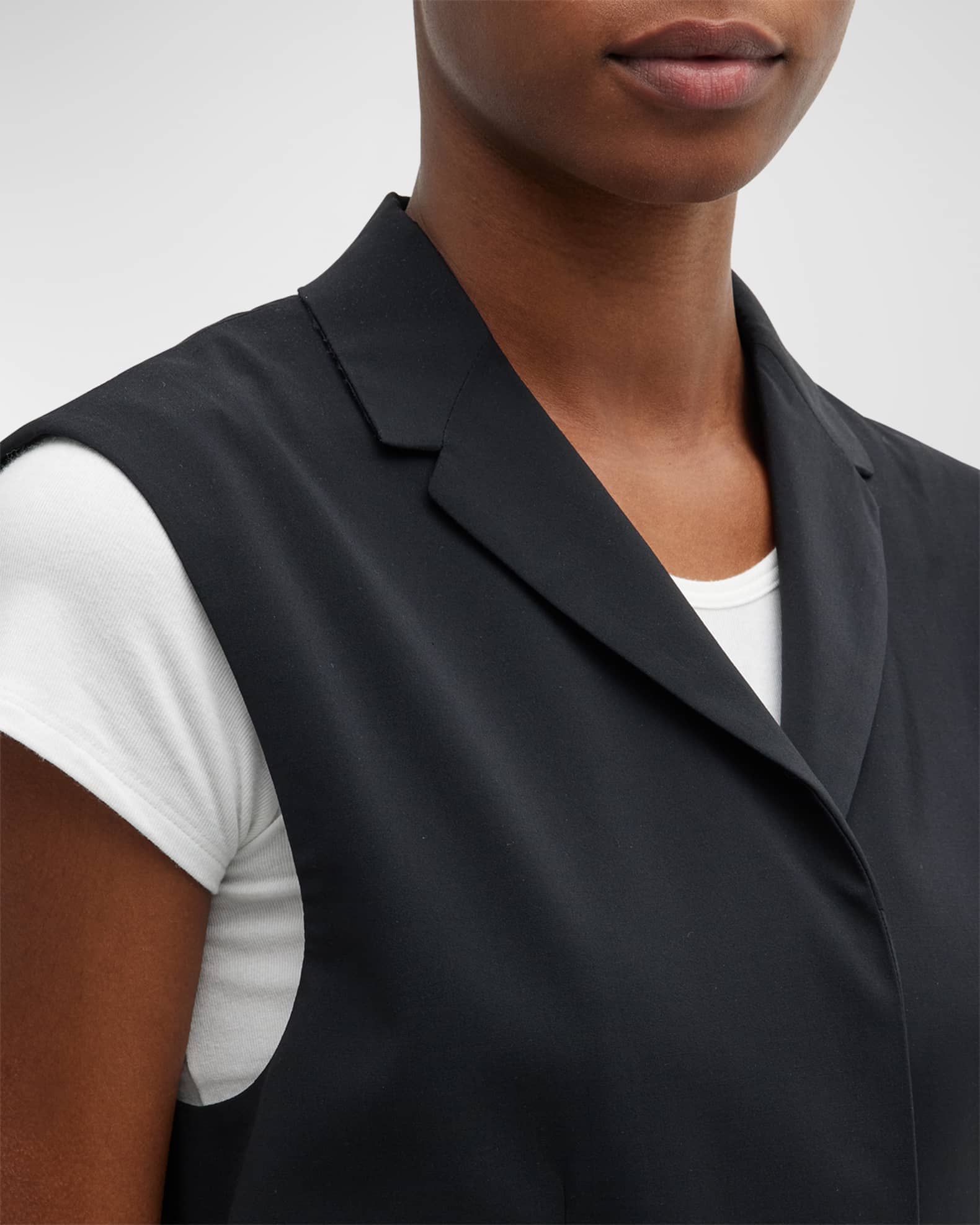THE ROW Vestina Notched-Collar Wool-Blend Vest | Neiman Marcus