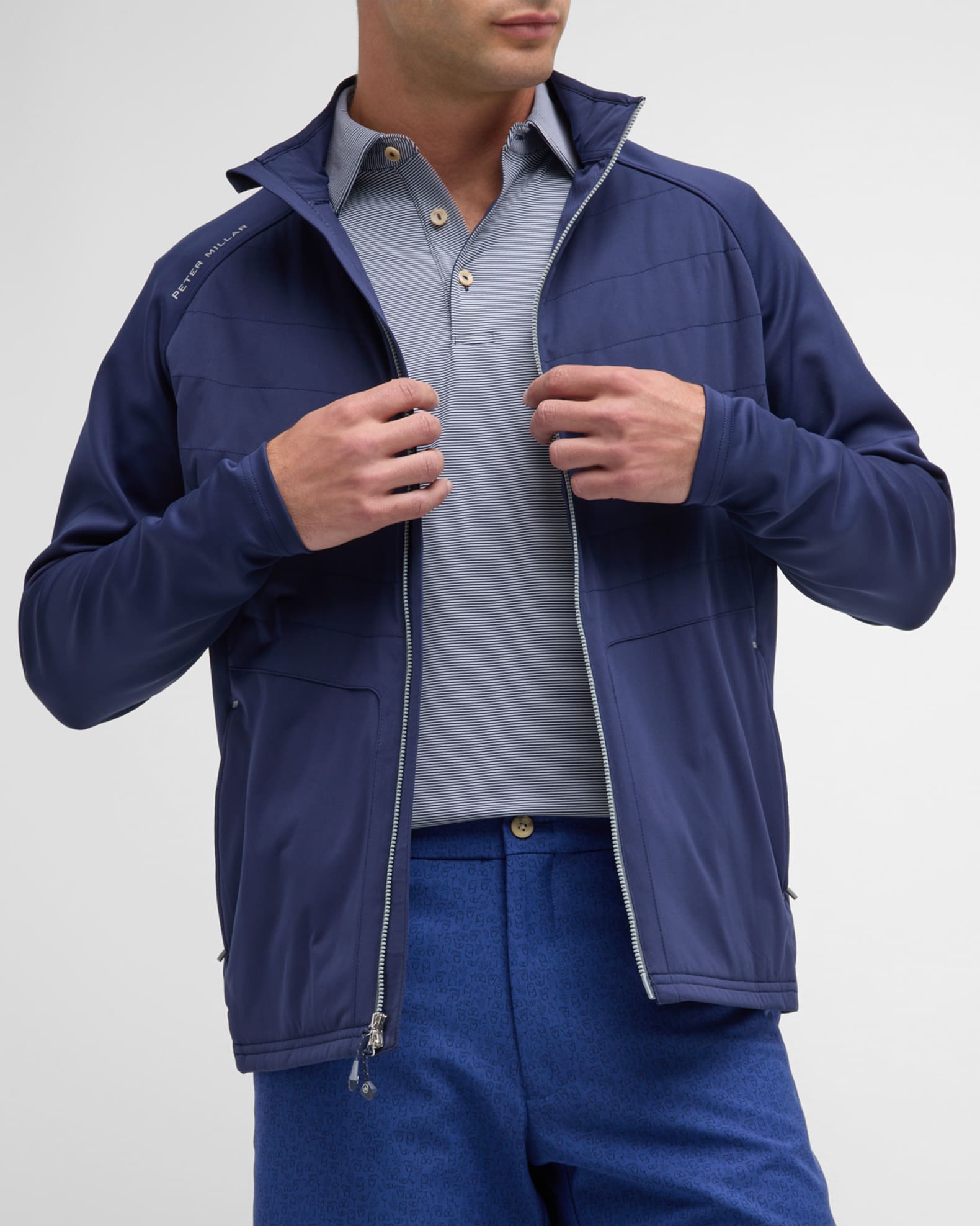 Peter Millar Men's Merge Elite Hybrid Full-Zip Jacket | Neiman Marcus