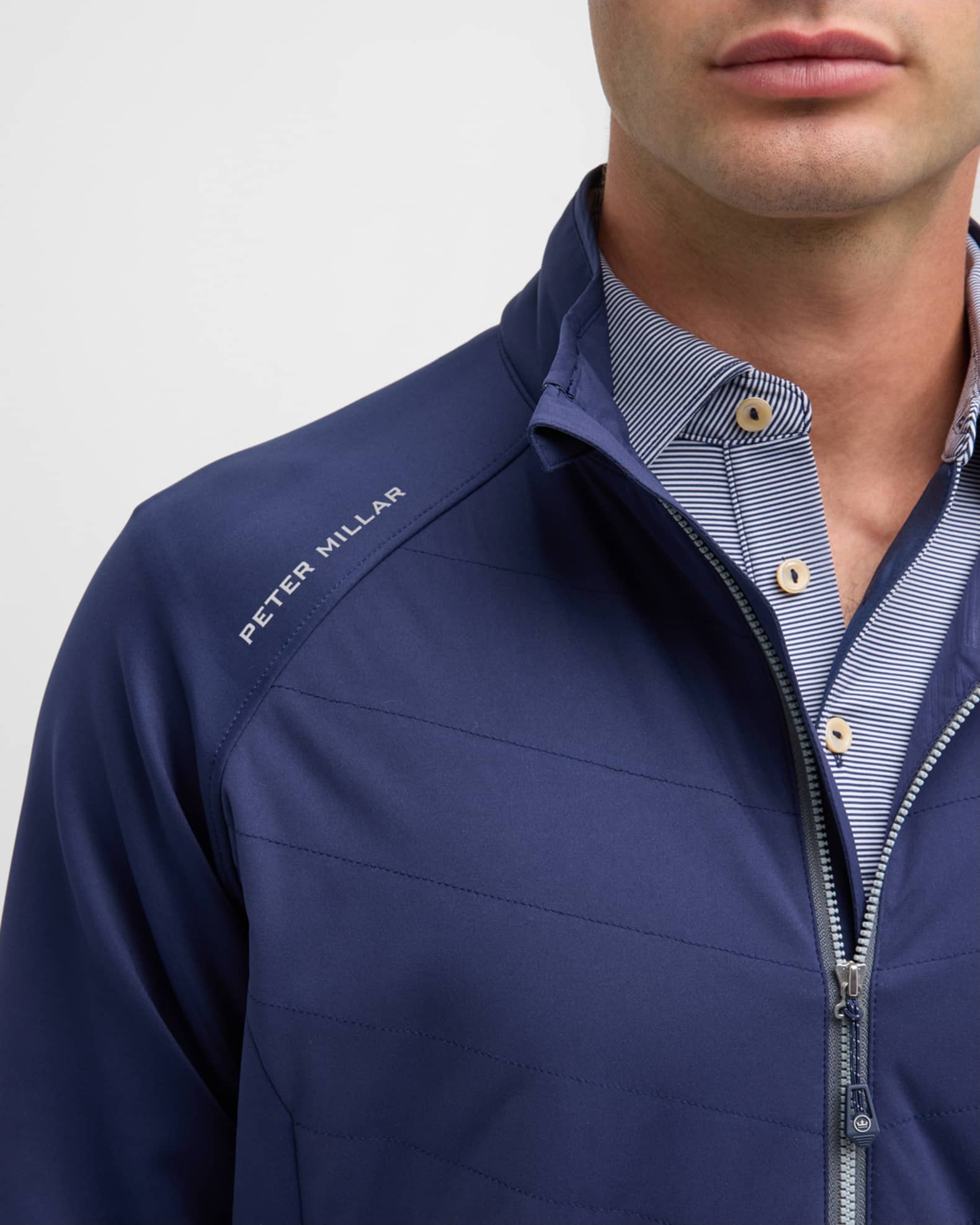 Peter Millar Men's Merge Elite Hybrid Full-Zip Jacket | Neiman Marcus