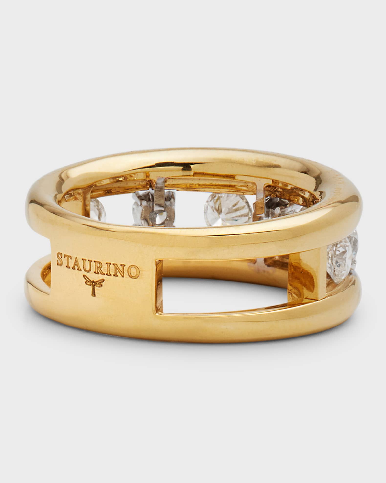 Staurino 18K Yellow Gold Allegra Ring with Diamonds | Neiman Marcus