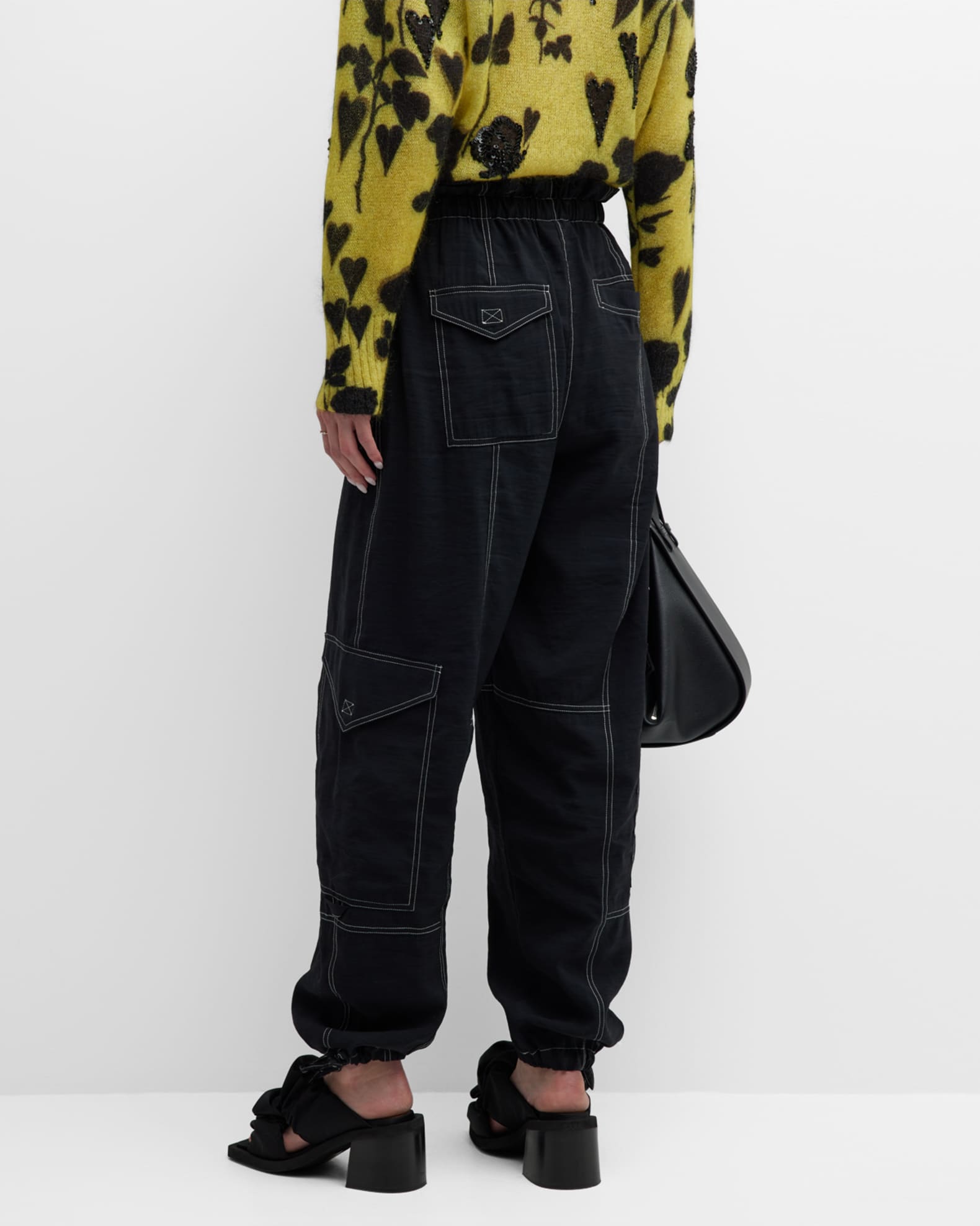 Ganni Light Slub High Rise Pocket Pants | Neiman Marcus