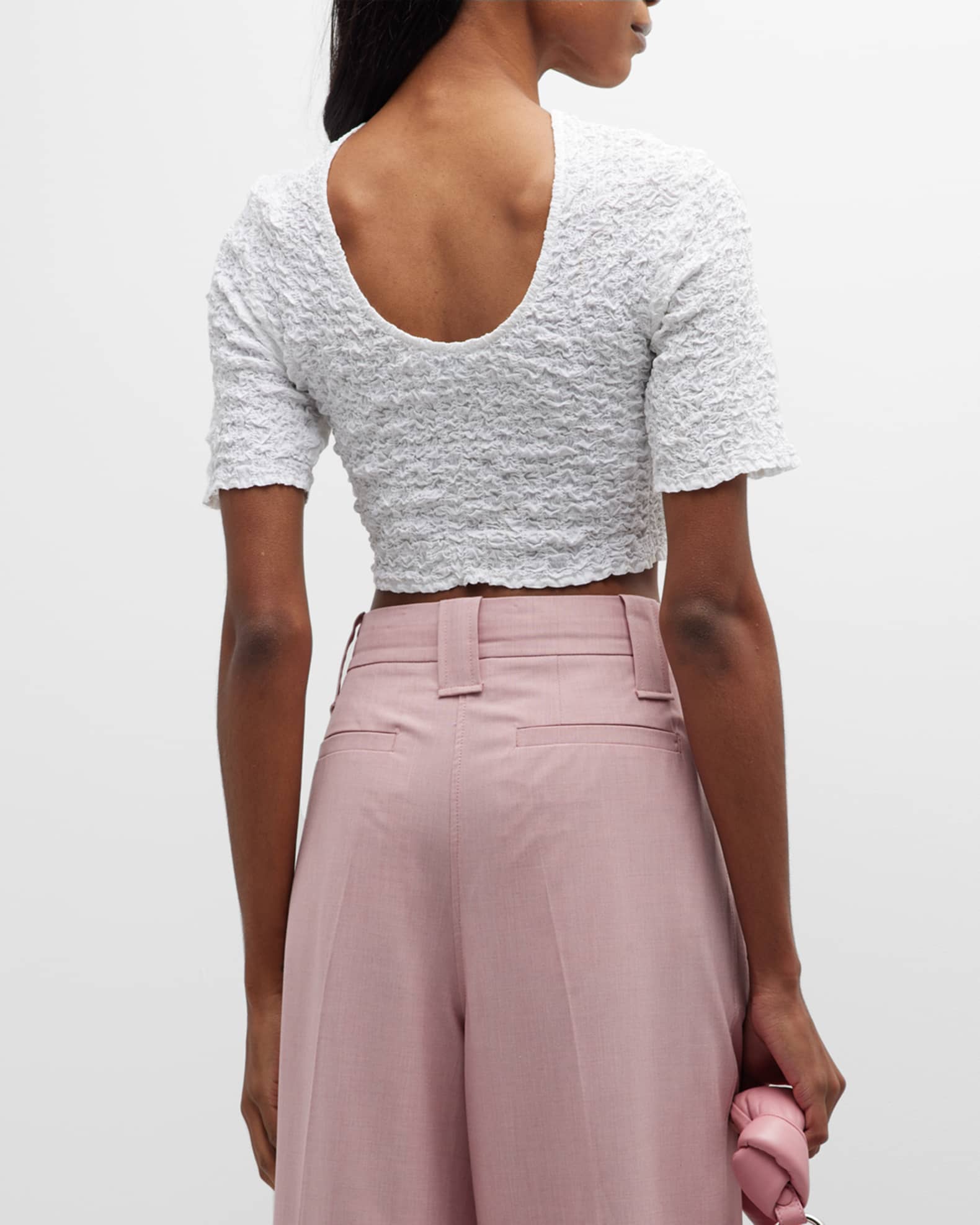 Ganni Smocked Crop Top | Neiman Marcus