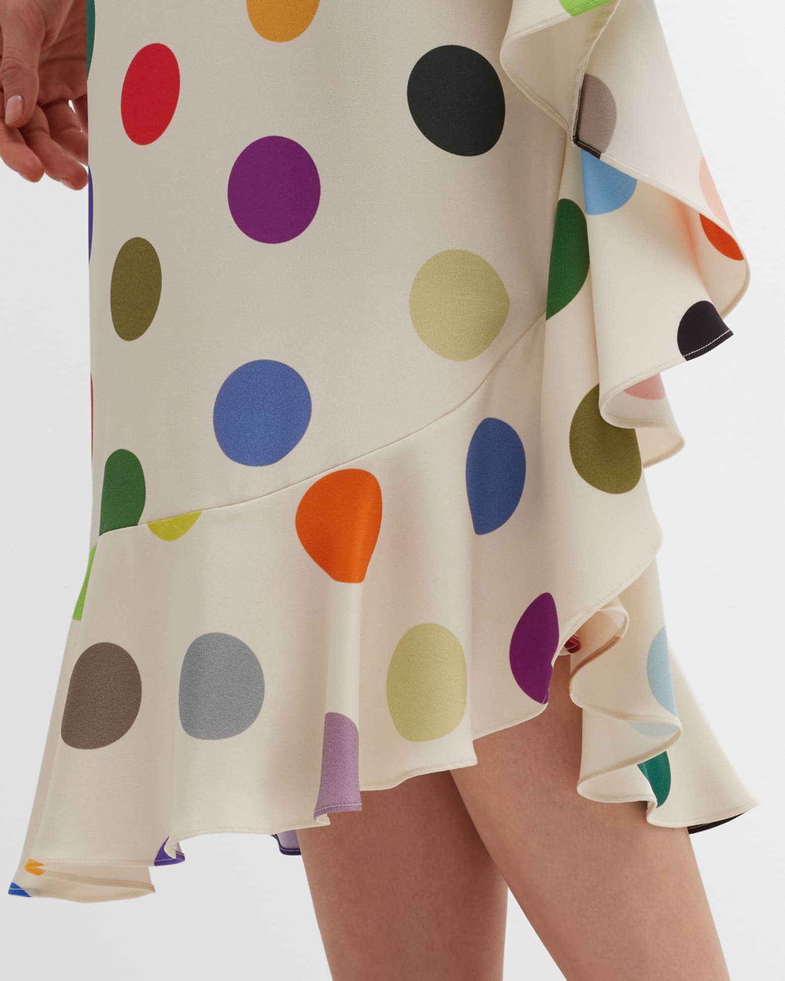 Libertine Flamenco Spots-Print Ruffle Midi Skirt | Neiman Marcus