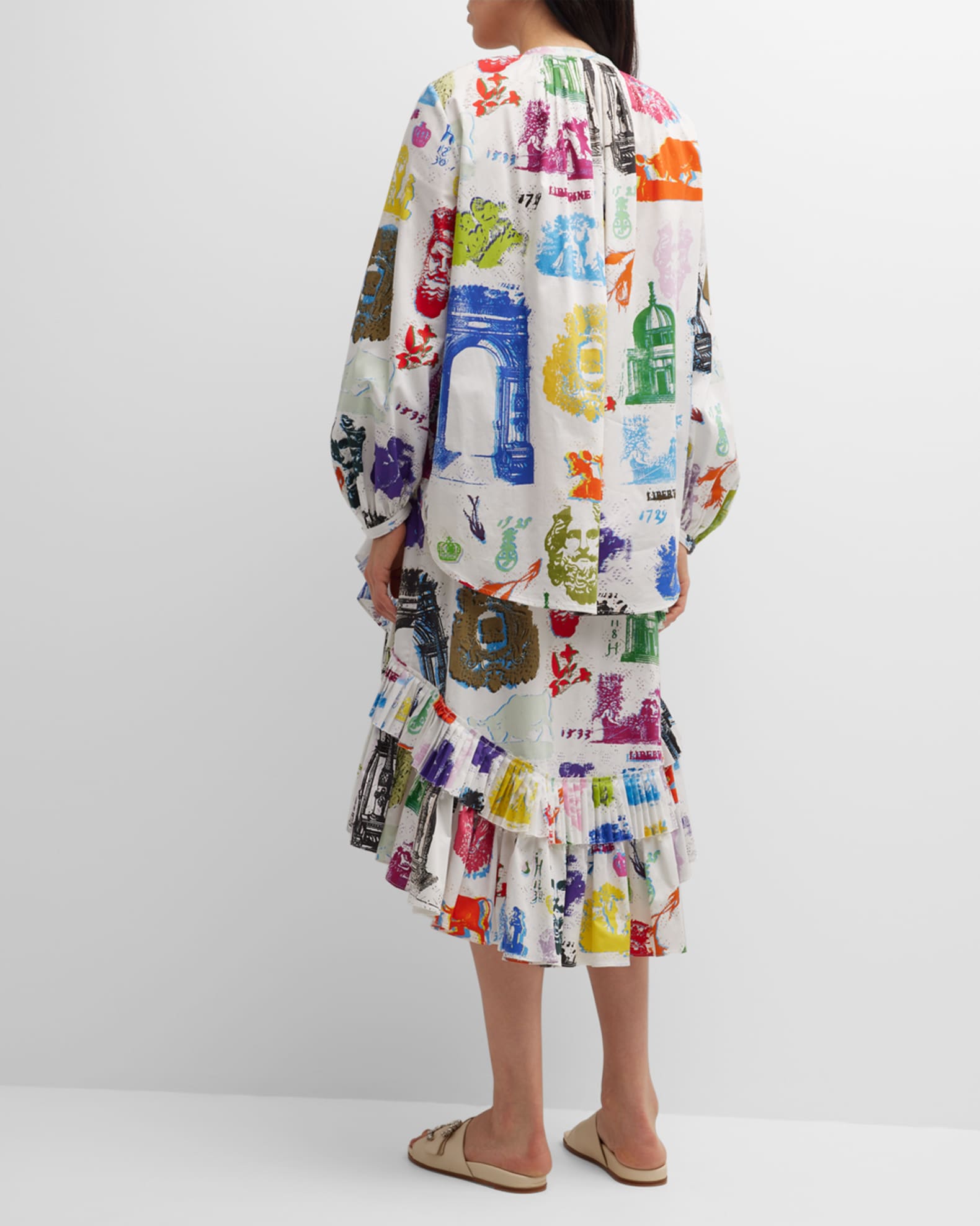 Libertine Larc De Libertine Summer Ruffled Midi Wrap Skirt | Neiman Marcus