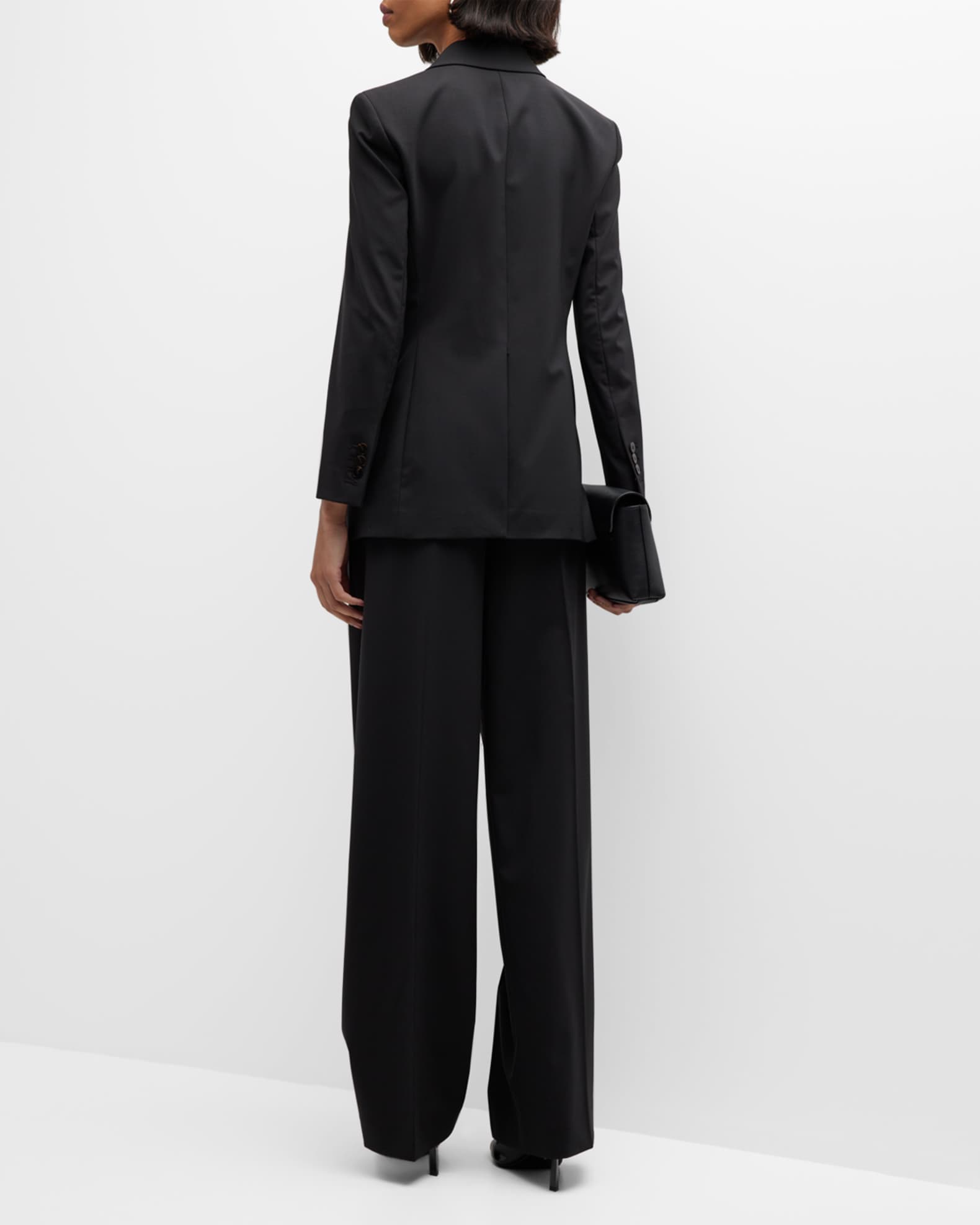 Theory Etiennette Rounded Cutaway Wool Blazer | Neiman Marcus