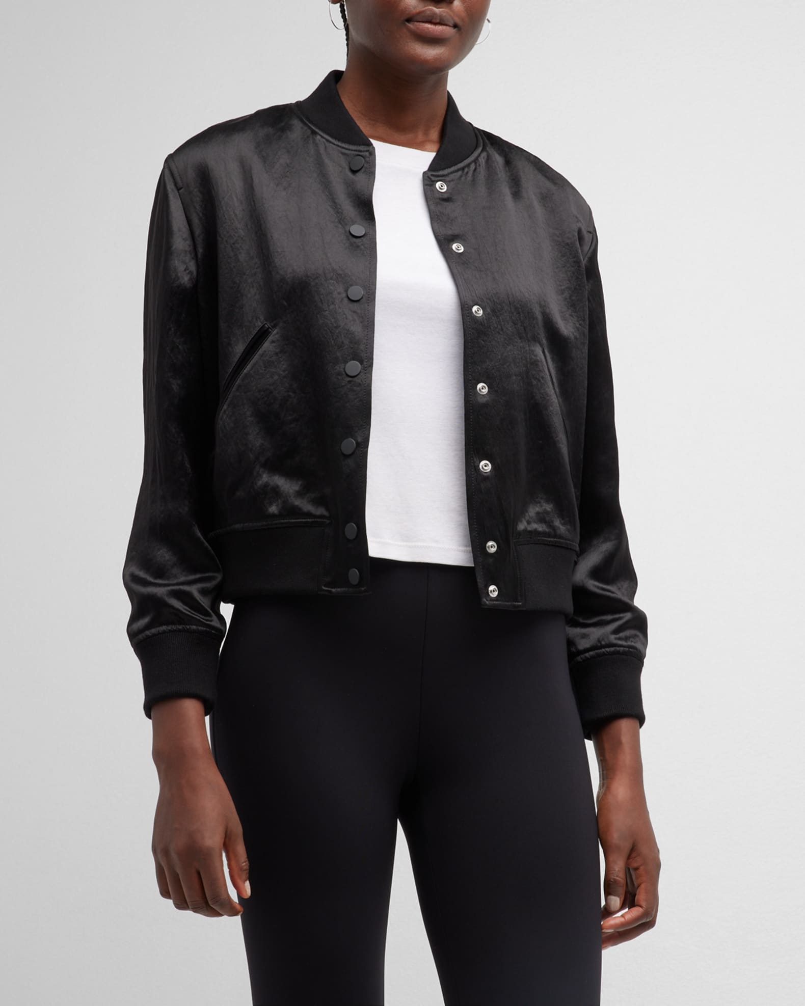 Theory Classic Satin Varsity Jacket | Neiman Marcus