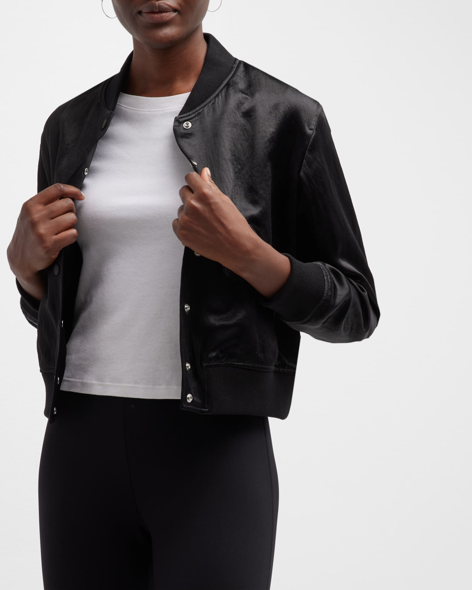 Theory Classic Satin Varsity Jacket | Neiman Marcus