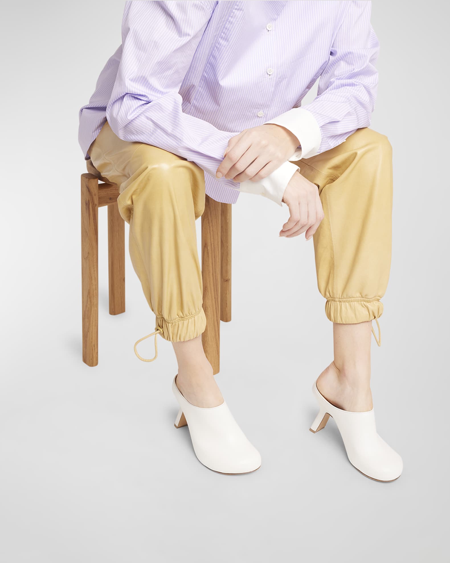 Loewe Terra Leather Stiletto Mule Clogs | Neiman Marcus