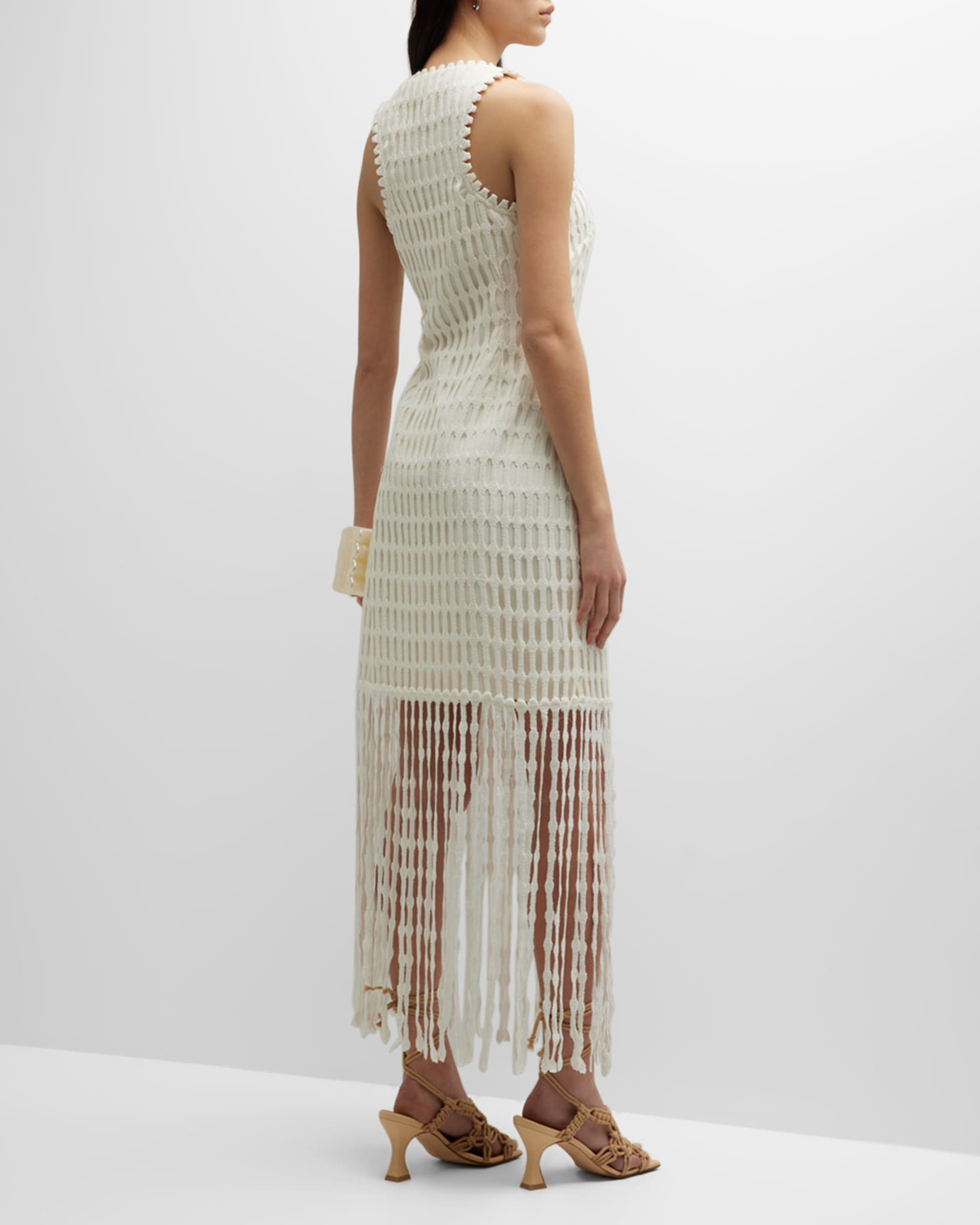 SIMKHAI Janette Cotton-Mesh Midi Dress | Neiman Marcus
