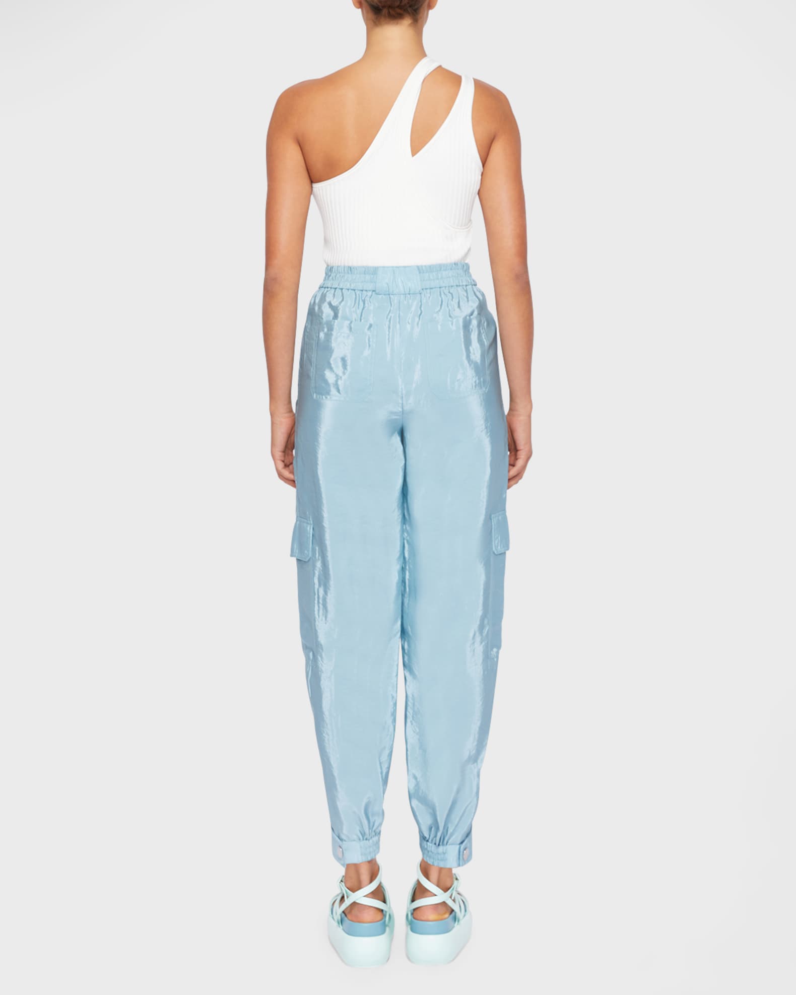 SIMKHAI Artemis Shiny Parachute Cargo Pants | Neiman Marcus