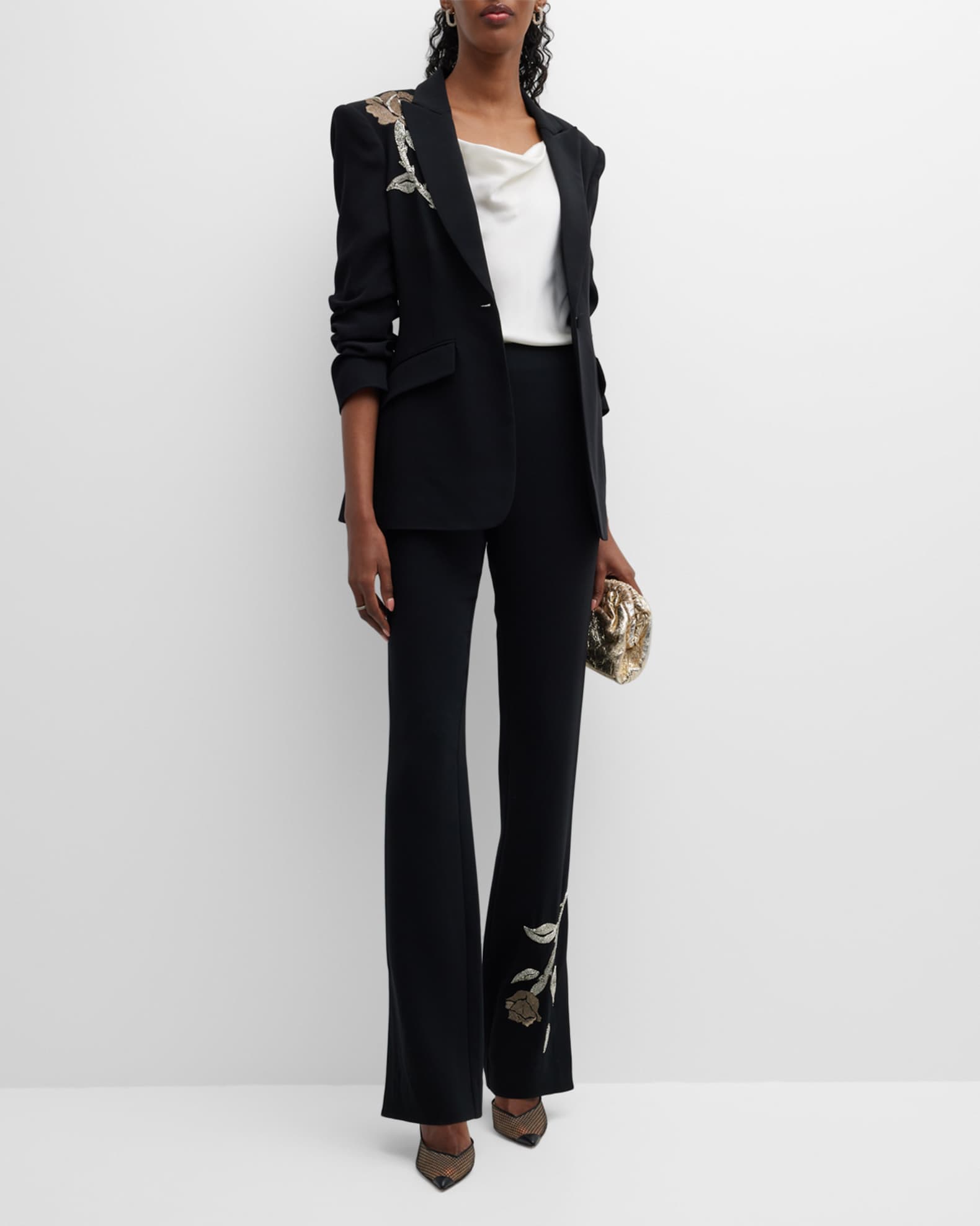 Eva Rose-Embellished Suit | Neiman Marcus