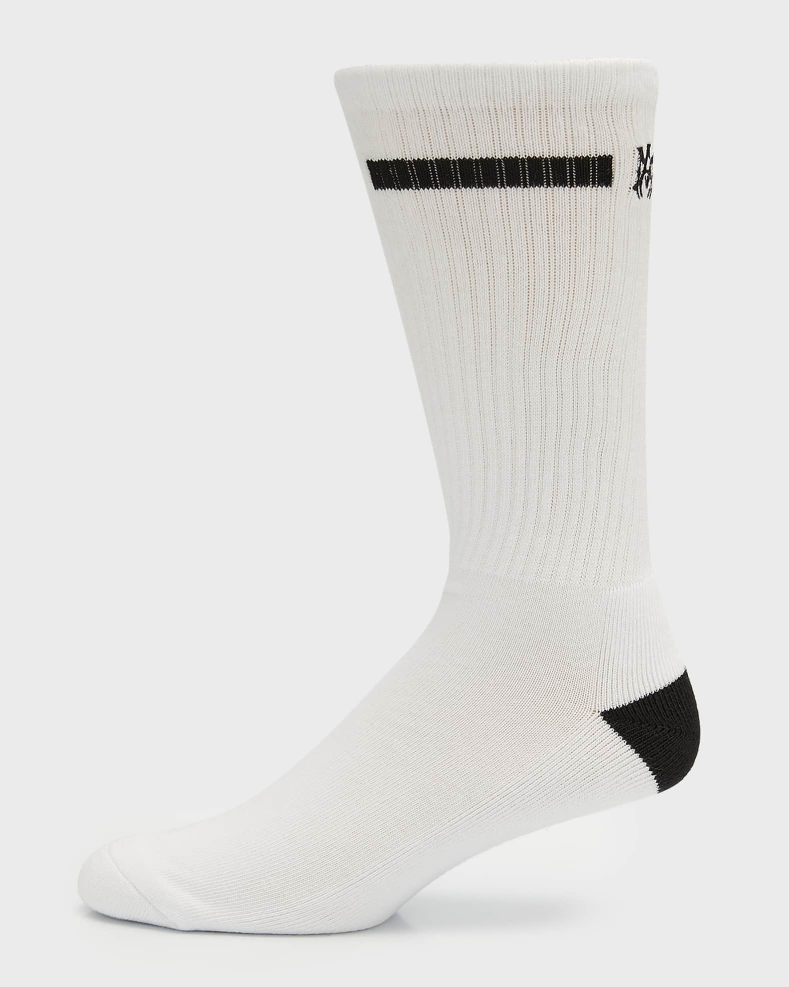Amiri Men's MA Embroidered Crew Socks | Neiman Marcus