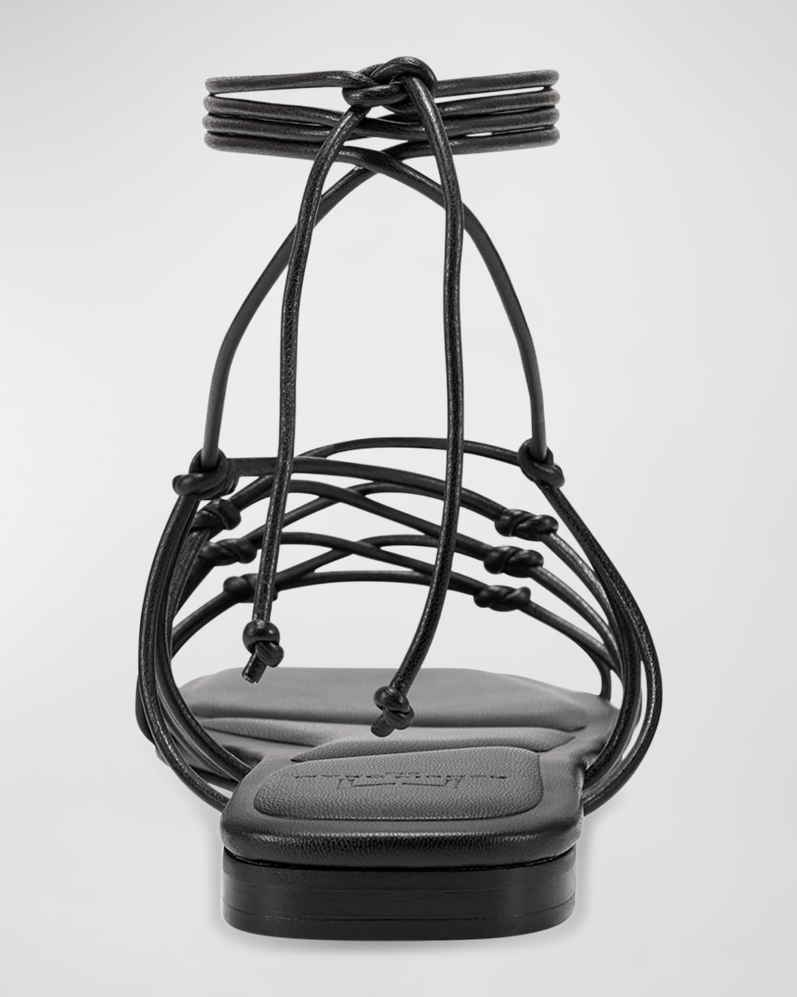 Marc Fisher LTD Monnie Caged Ankle-Wrap Flat Sandals | Neiman Marcus