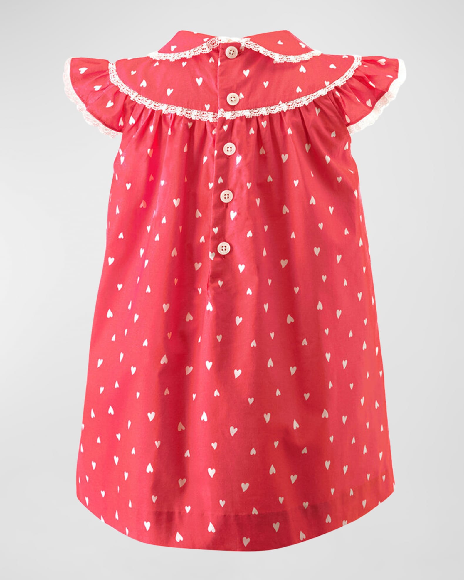 Rachel Riley Girl's Heart-Print Lace Trim Dress, Size 2-8 | Neiman Marcus