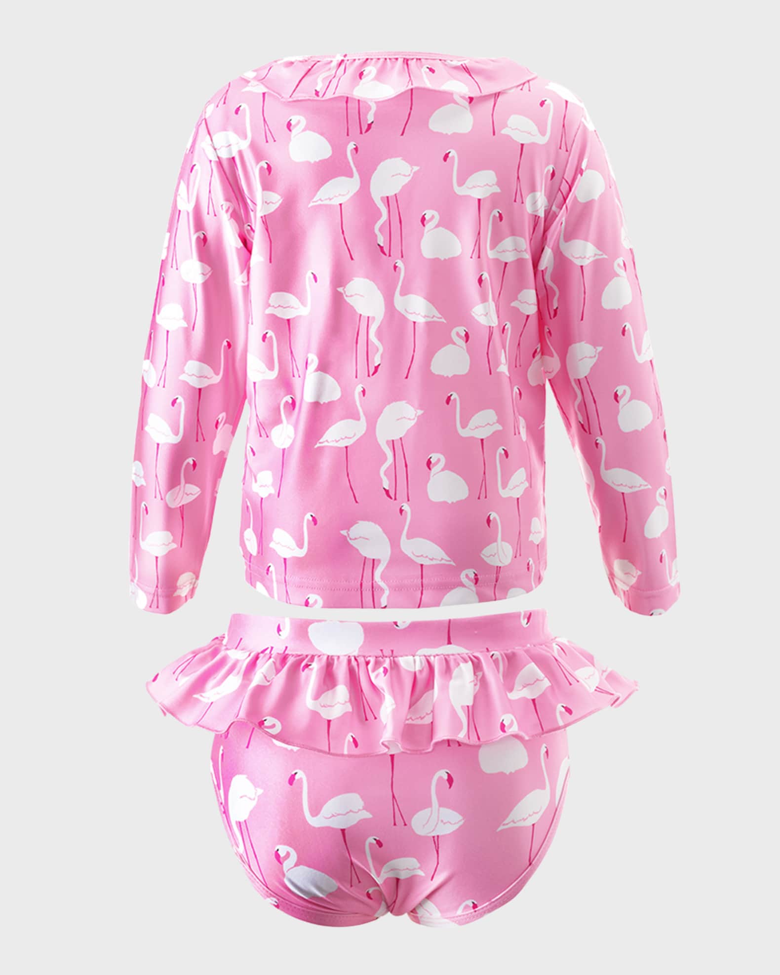 Rachel Riley Girl's Flamingo Rash Guard Set, Size 2-12 | Neiman Marcus