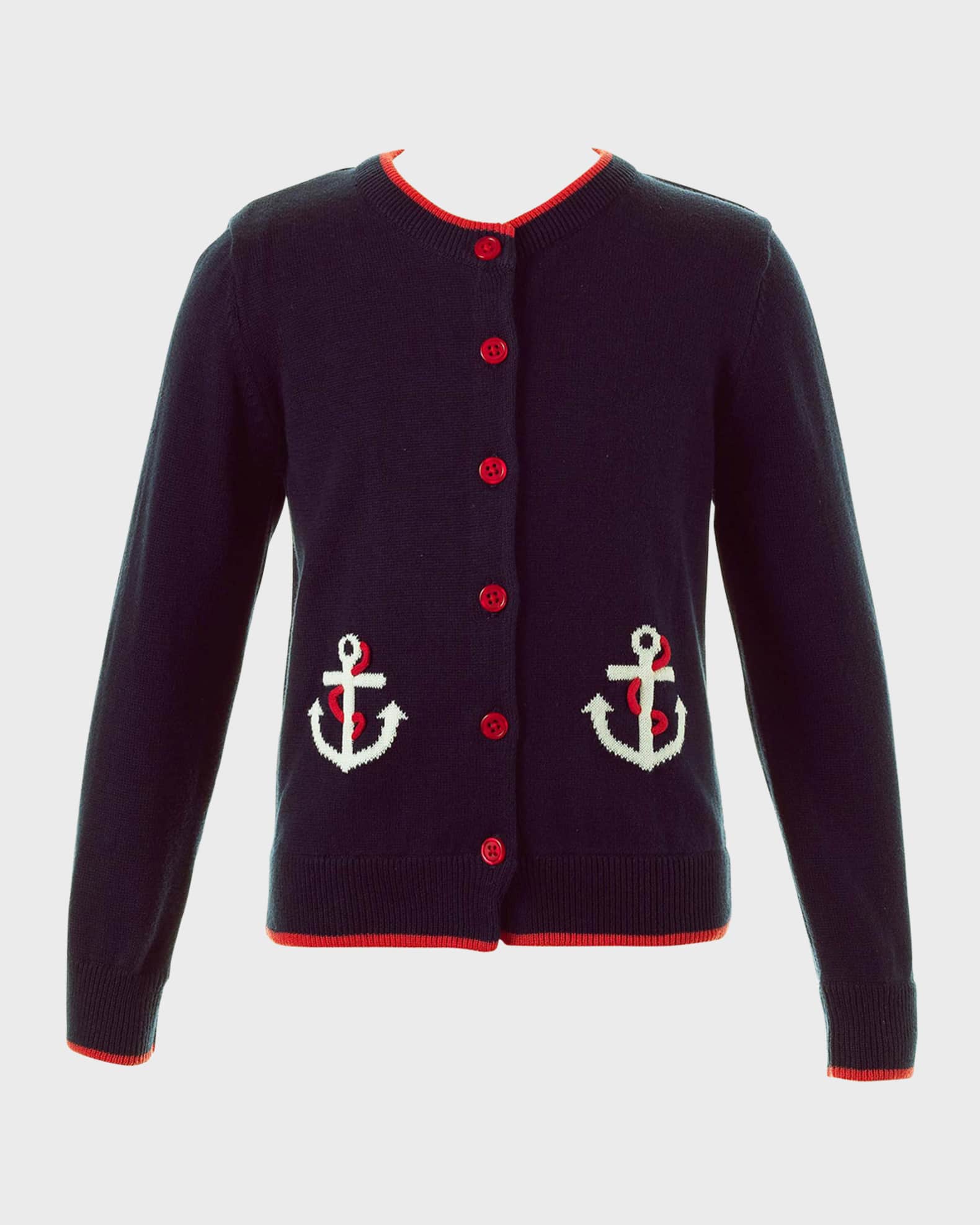 Rachel Riley Girl's Anchor Intarsia Cardigan, Size 2-10 | Neiman Marcus