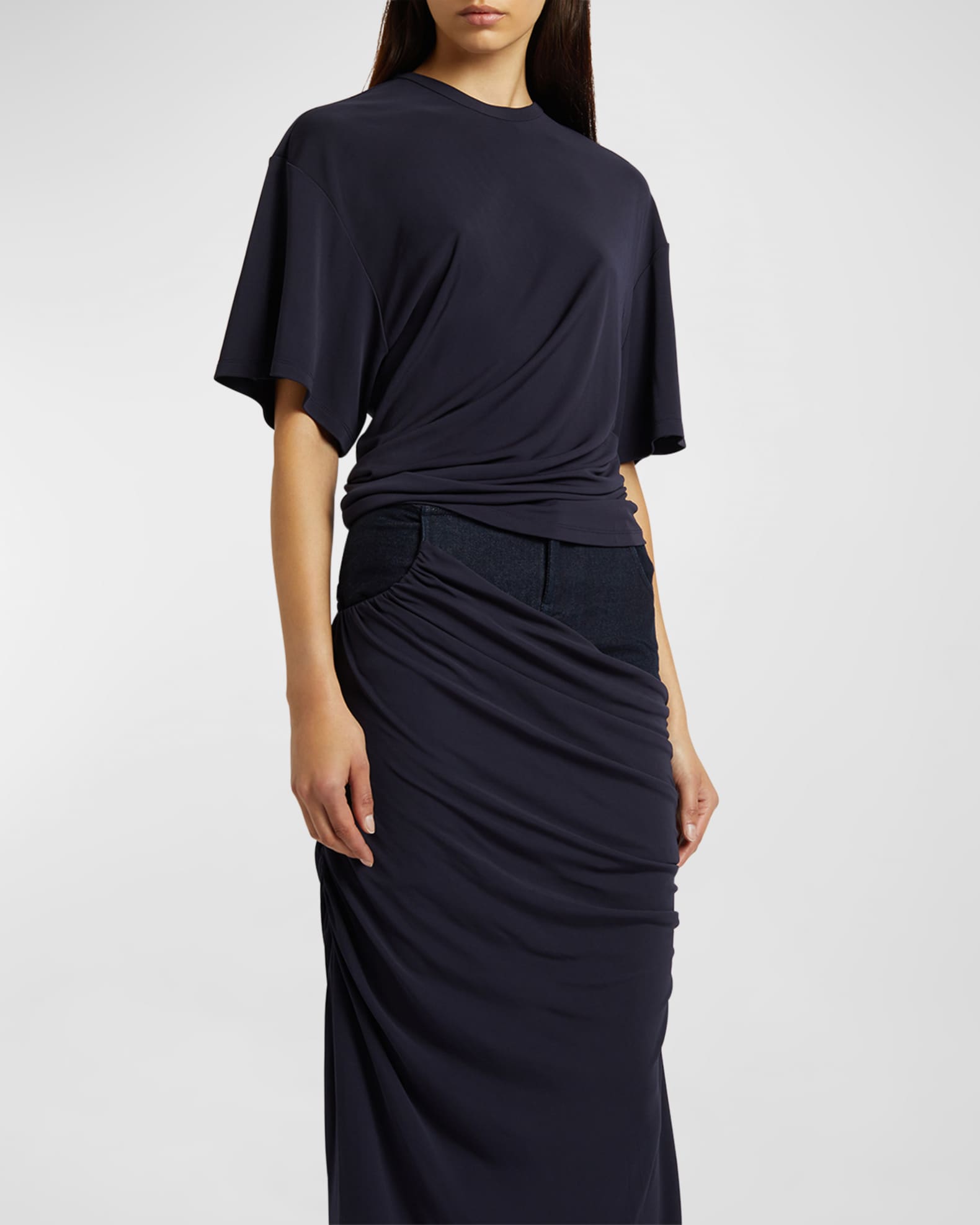 Christopher Esber Draped Waist Short-Sleeve T-Shirt | Neiman Marcus