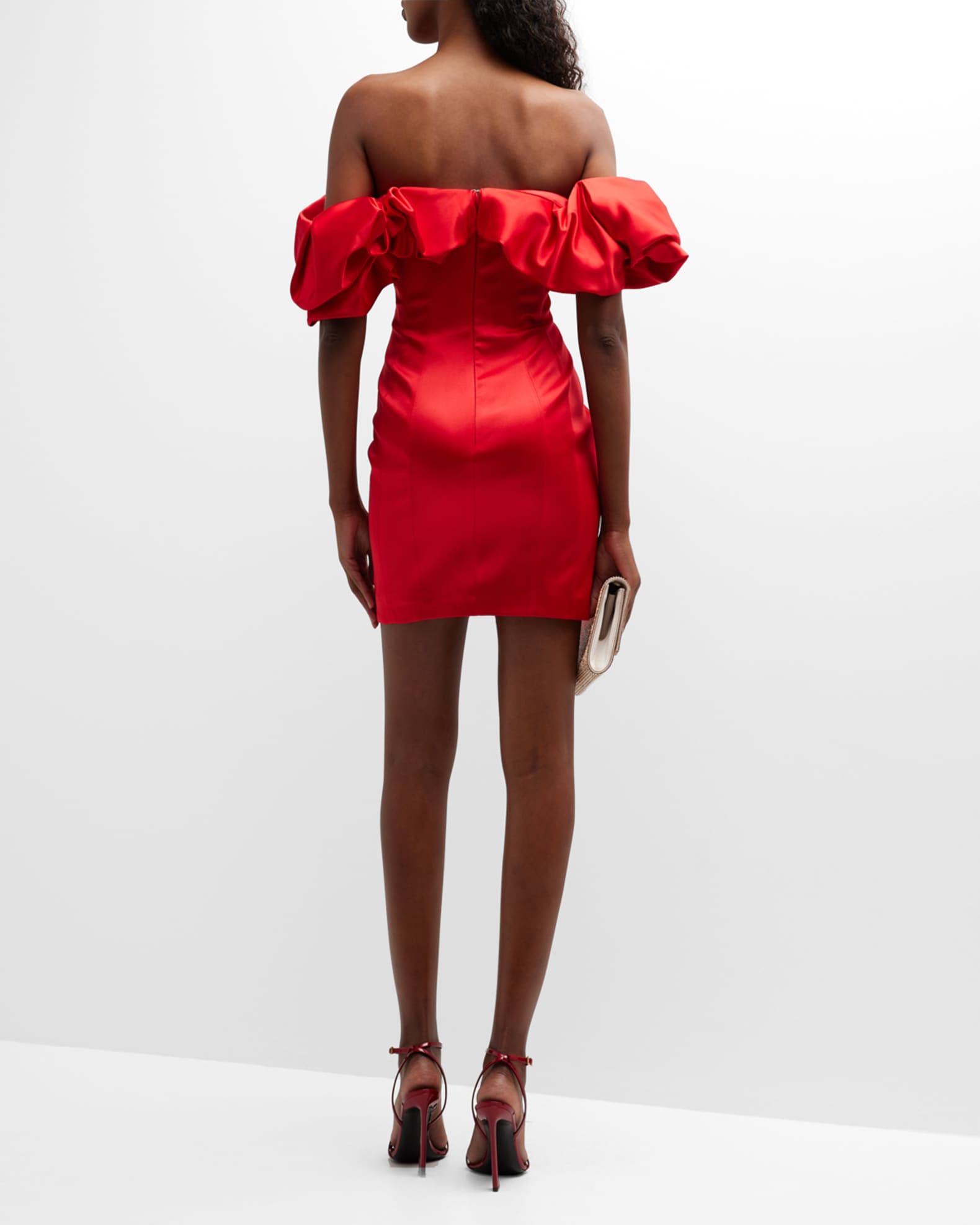 GIGII'S Vienna Off-Shoulder Ruffle Mini Dress | Neiman Marcus